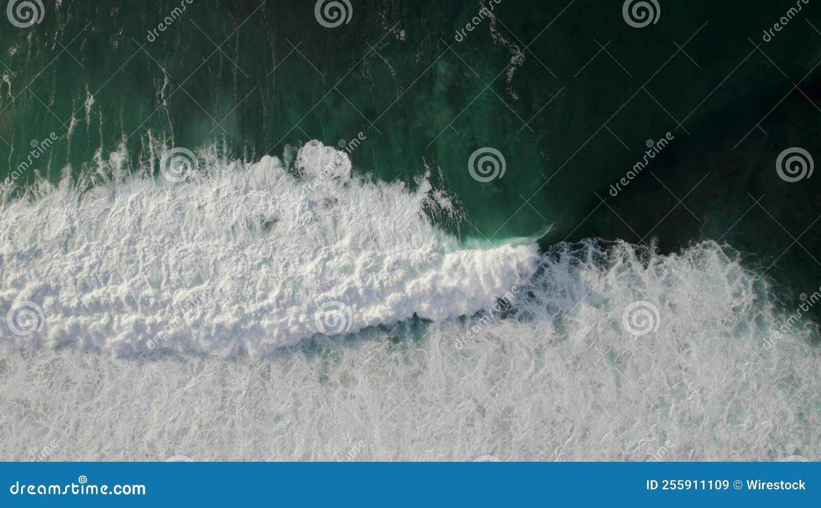 Drone Slow Motion Shot of Ebb and Flow of Foam Waves in the Sea Stock ...