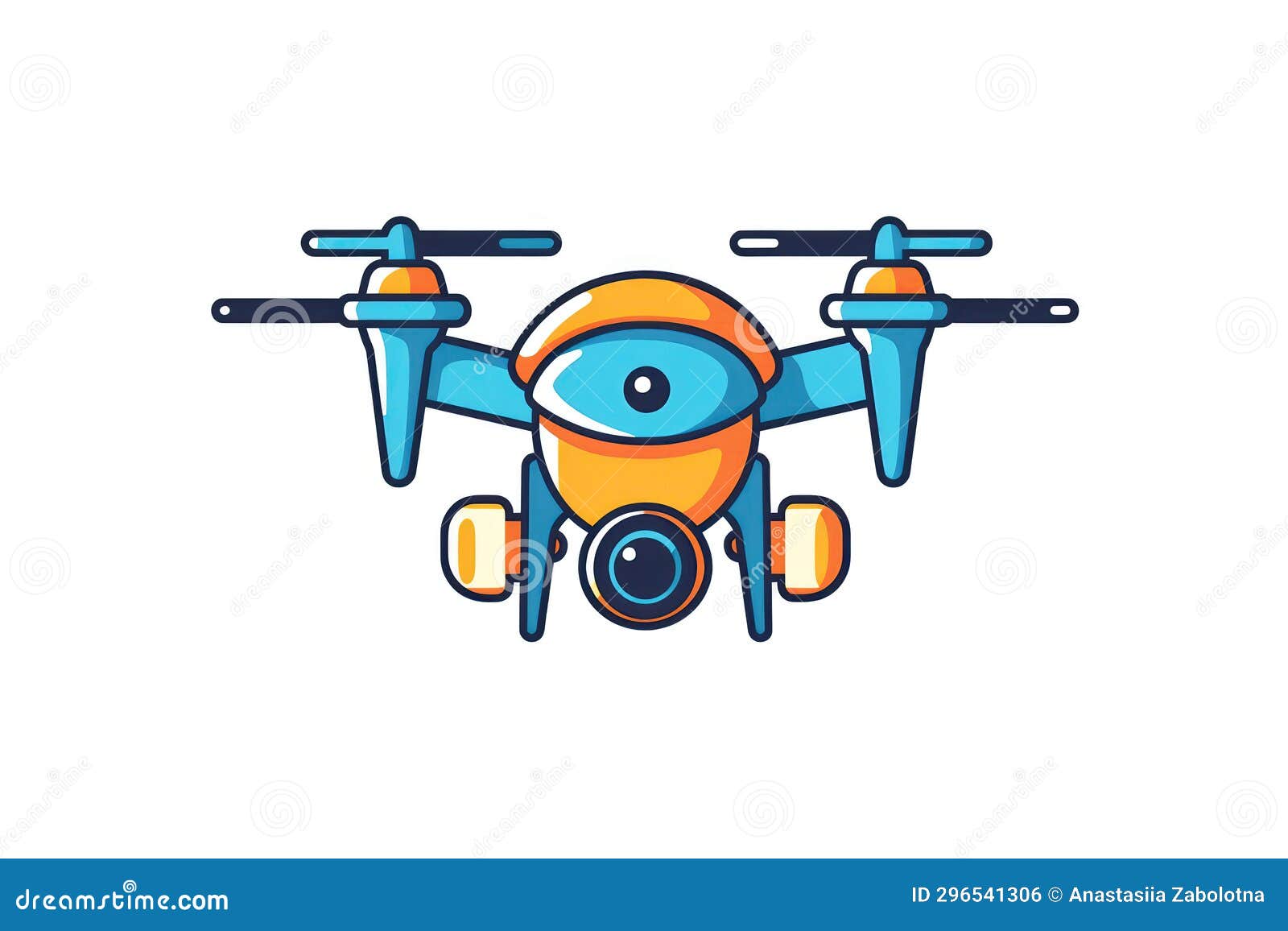 Drone Sticker on White Background. Generative AI Stock Illustration ...