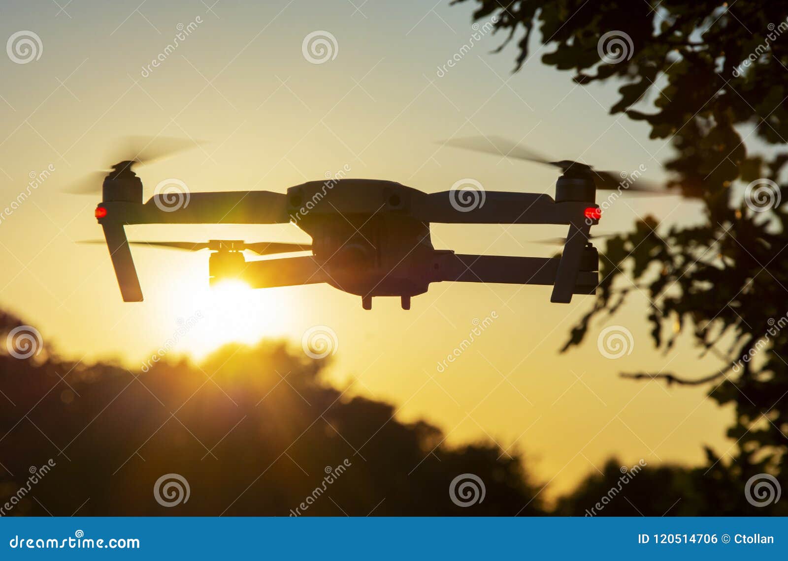 Drone in the Sunset stock photo. Image of float, move - 120514706