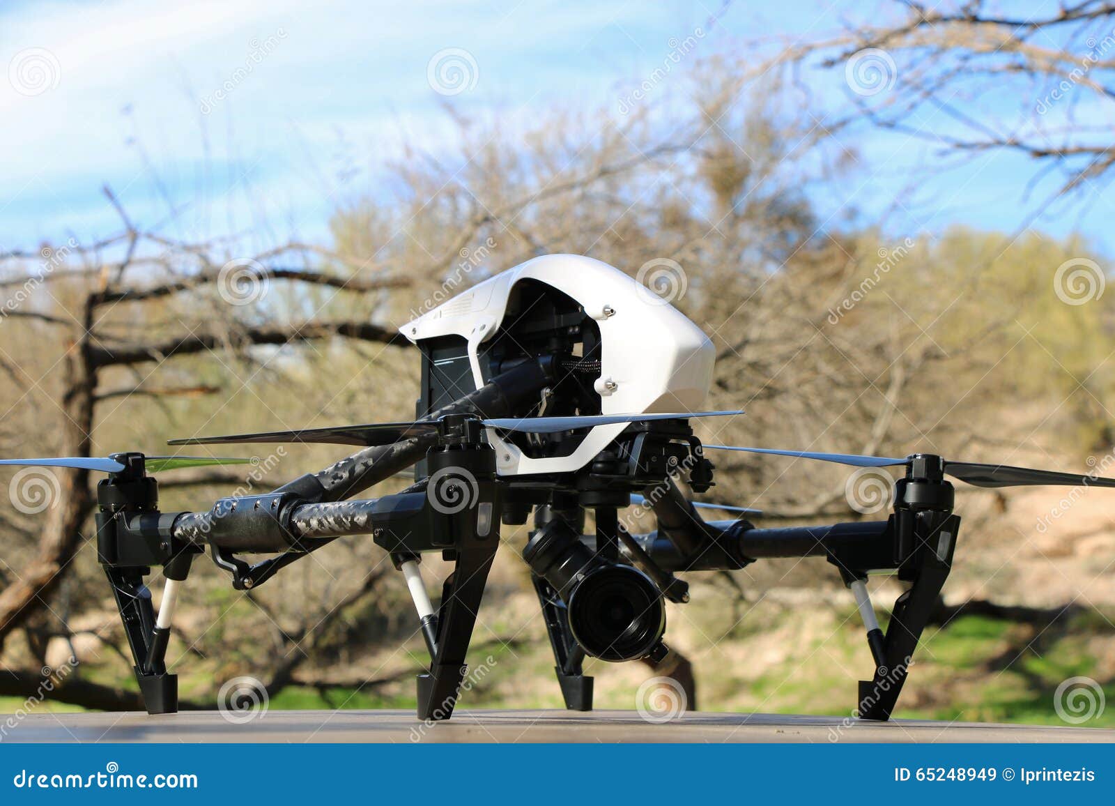 Drone with Surveillance Camera Stock Image - Image of landscape ...