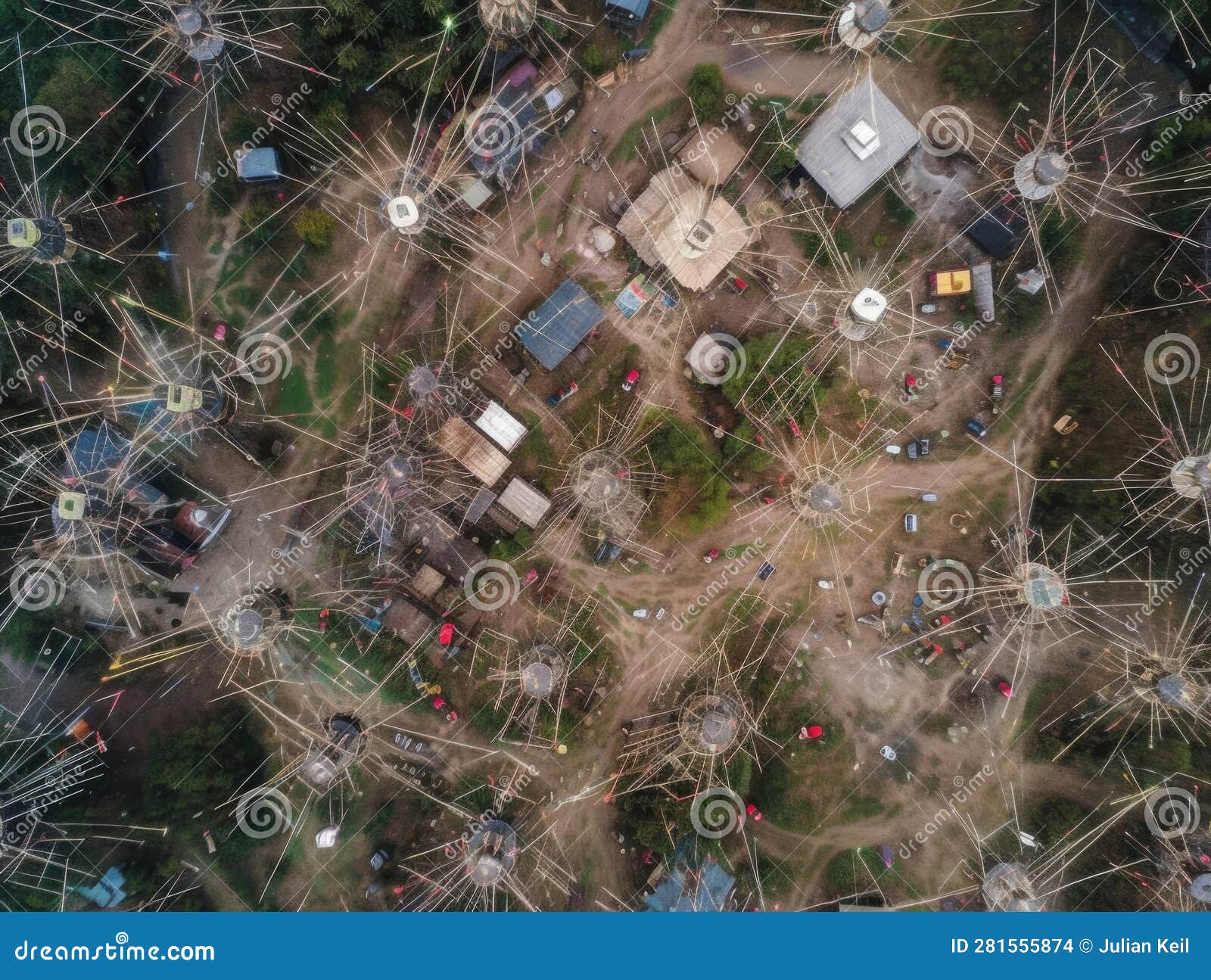 Drone Swarm Forms Aerial Patterns Stock Illustration - Illustration of ...