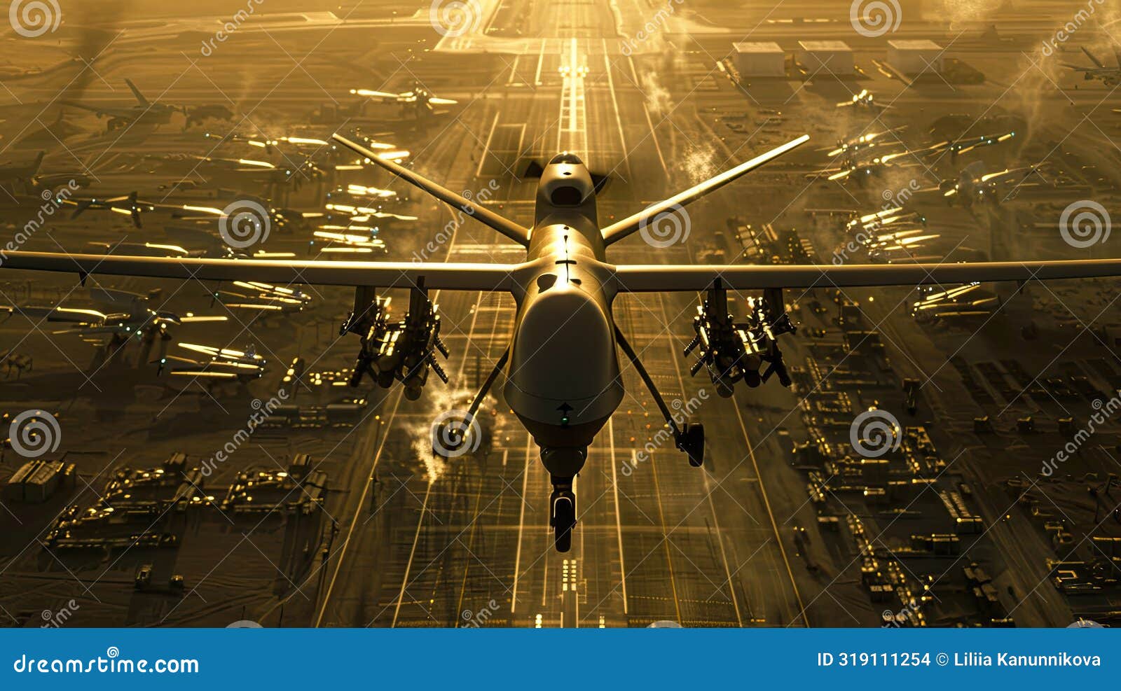 A Drone Swarm, Including a Small UAV, As they Gather Intelligence in ...