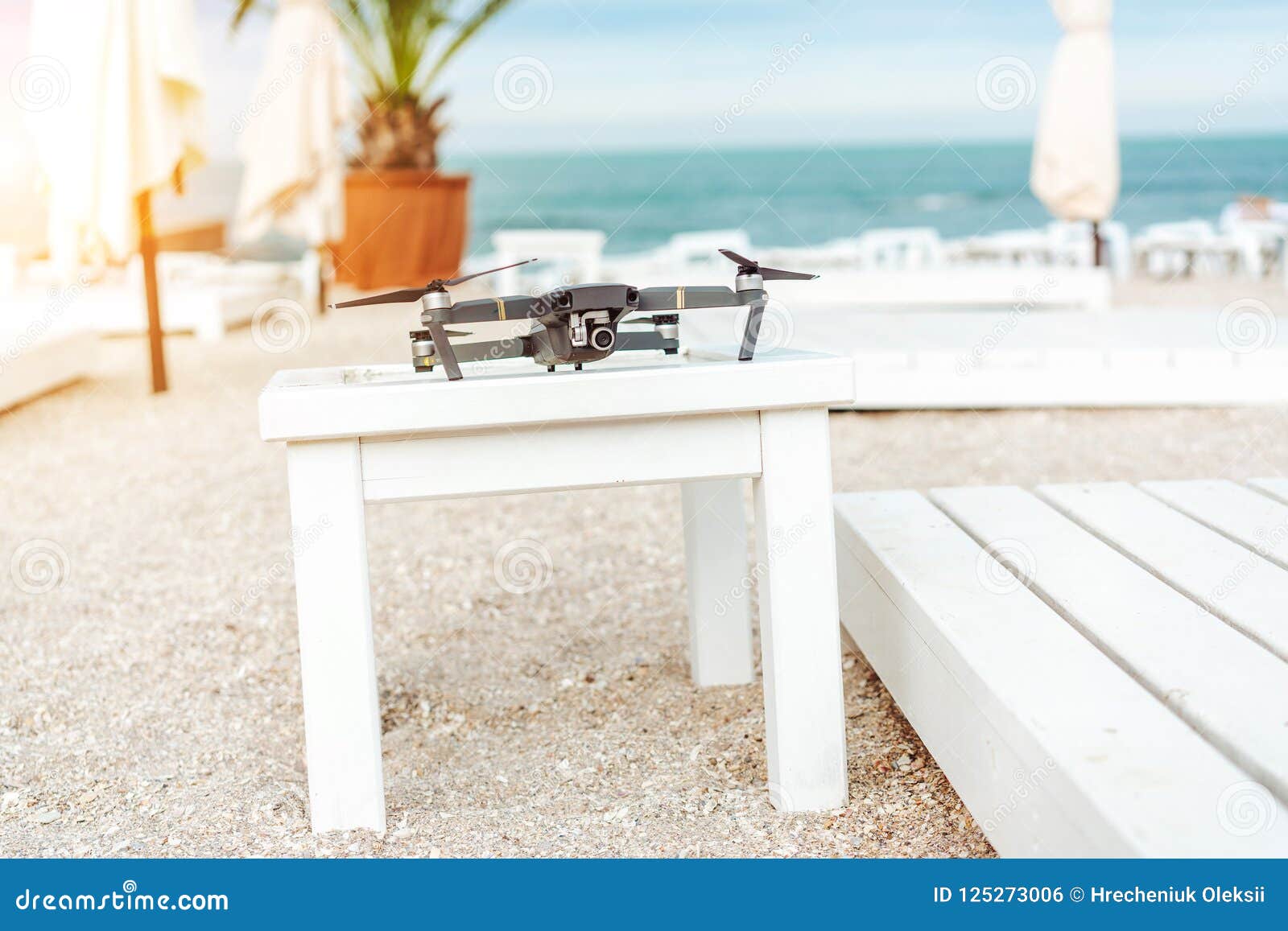 Drone stands on the table stock photo. Image of remote - 125273006