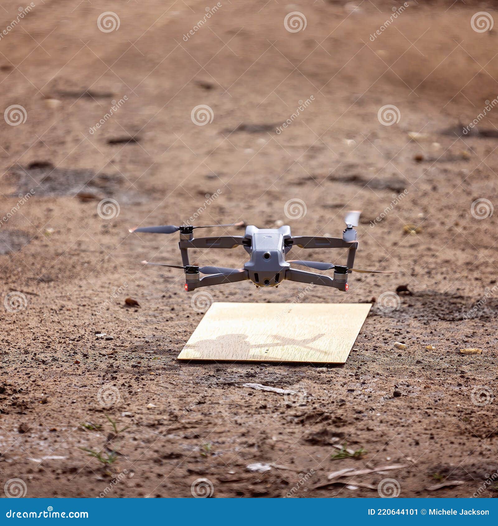 Drone Takeoff from Dirt stock image. Image of flight - 220644101