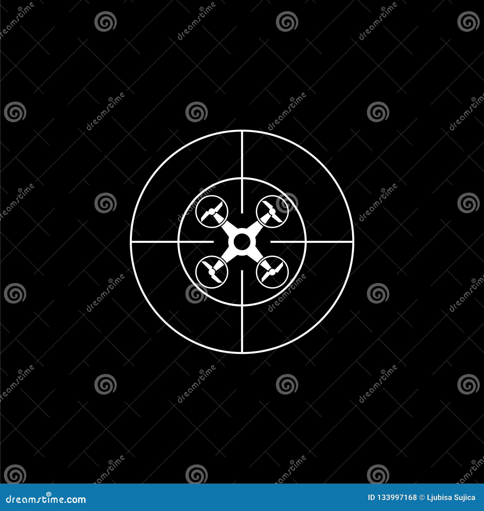 Drone Target Logo or Icon on Dark Background Stock Vector ...