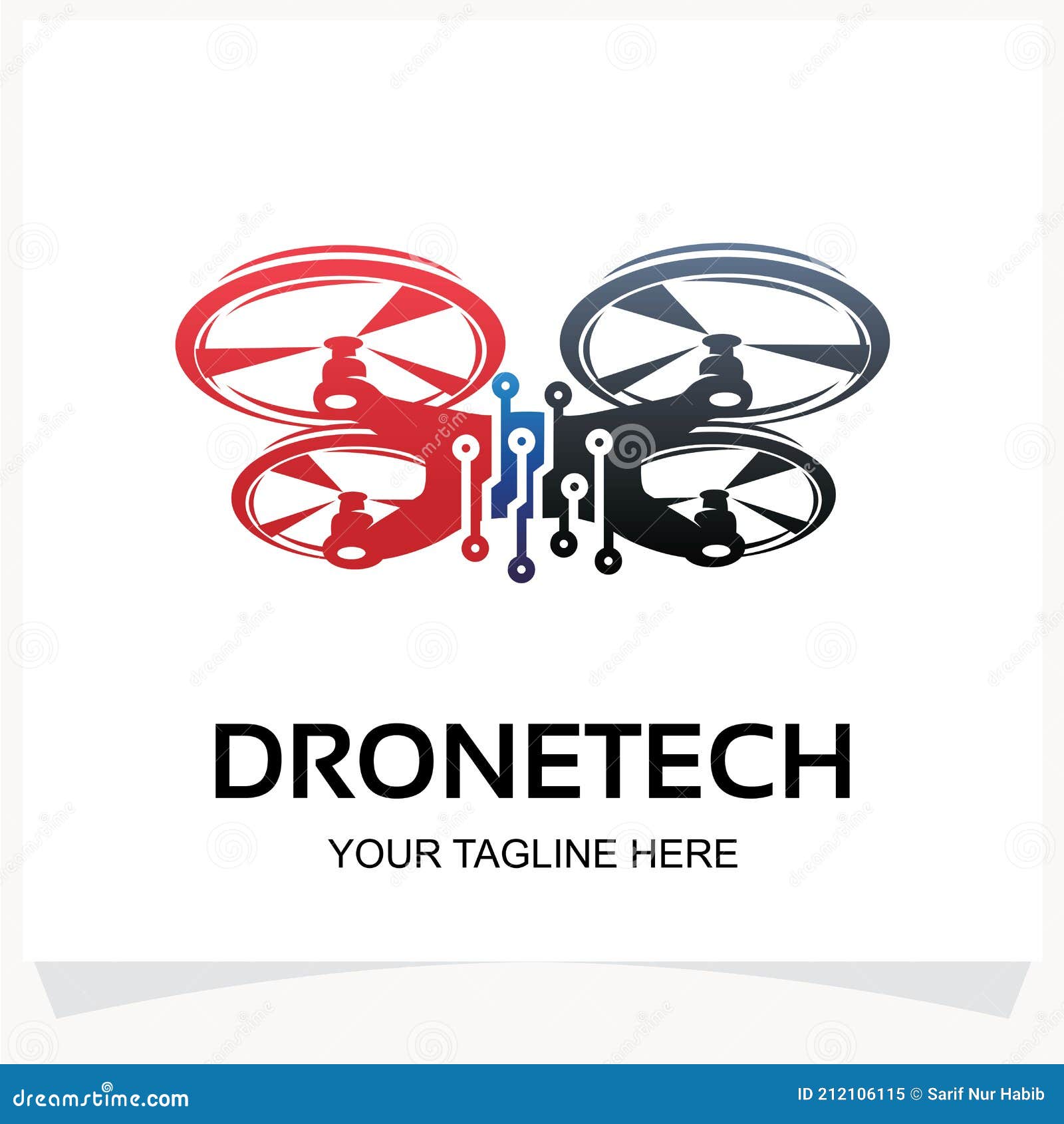 Drone Tech Logo Design Template Inspiration Stock Vector - Illustration ...