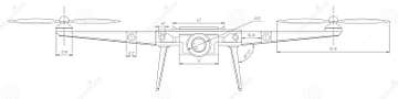 Drone Technical Drawing.Quadcopter.Technological Innovation.Flying ...