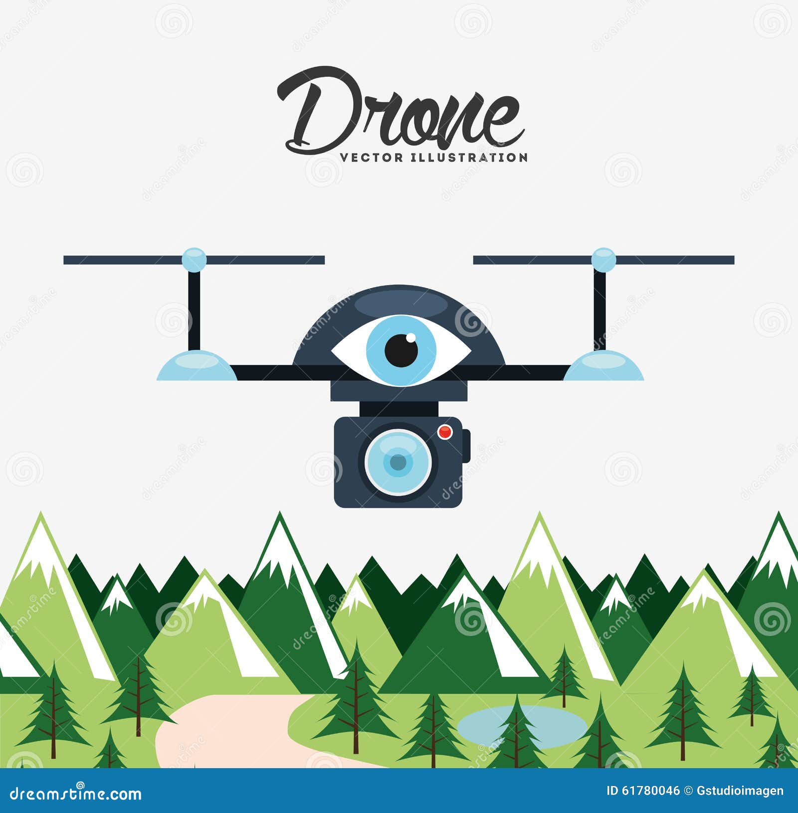 Drone technology design stock vector. Illustration of vector - 61780046