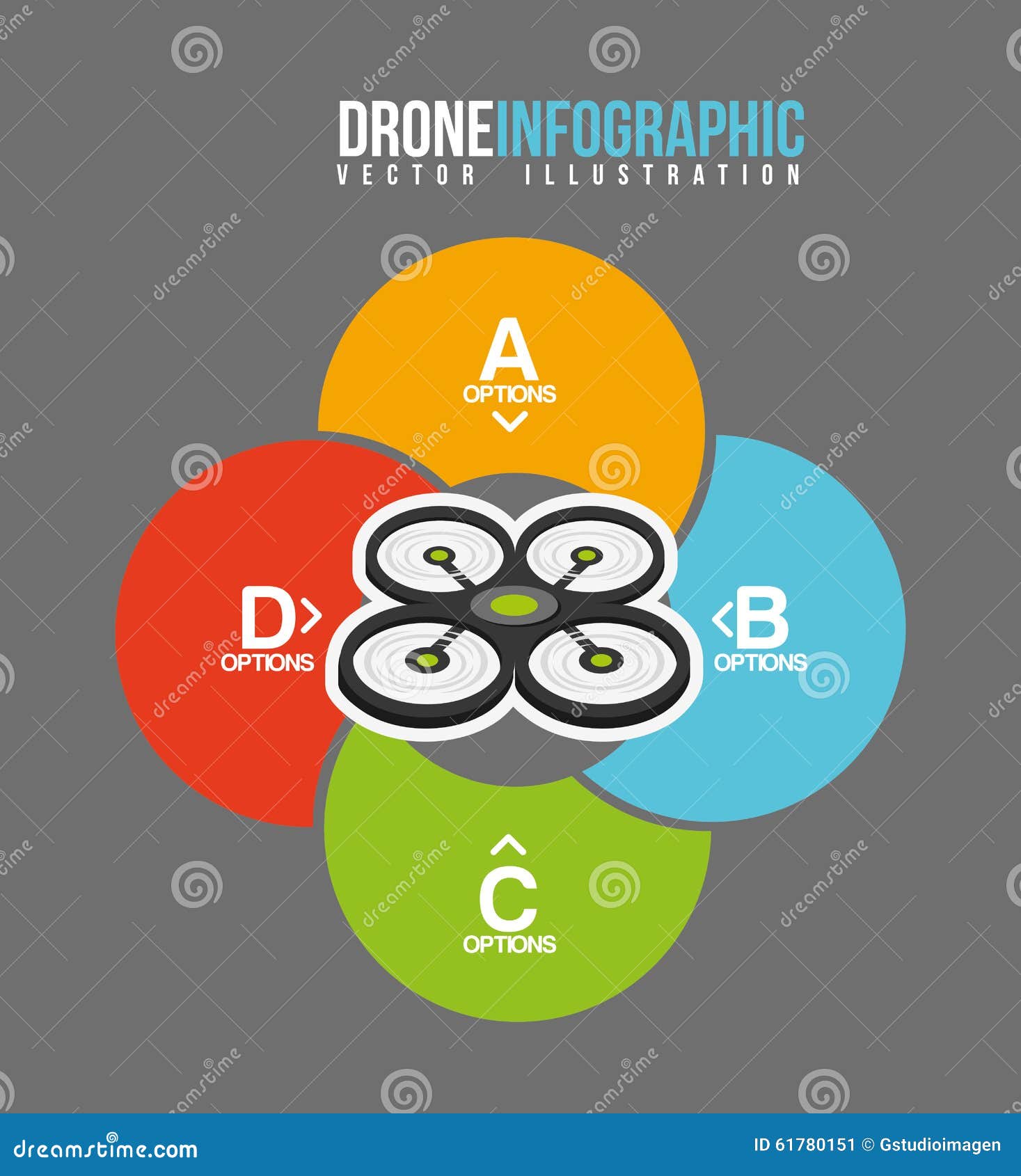 Drone technology design stock vector. Illustration of options - 61780151