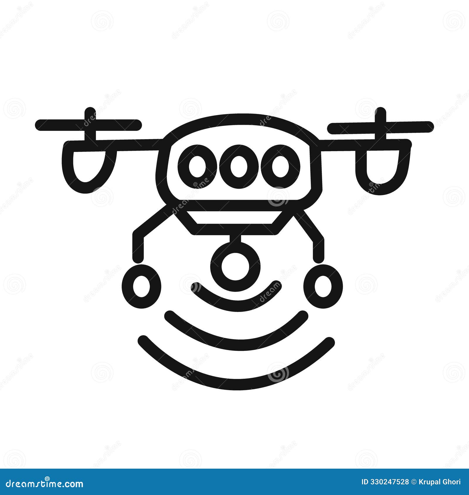 Drone Technology Icon Linear Graphics Set Vector Stock Illustration ...