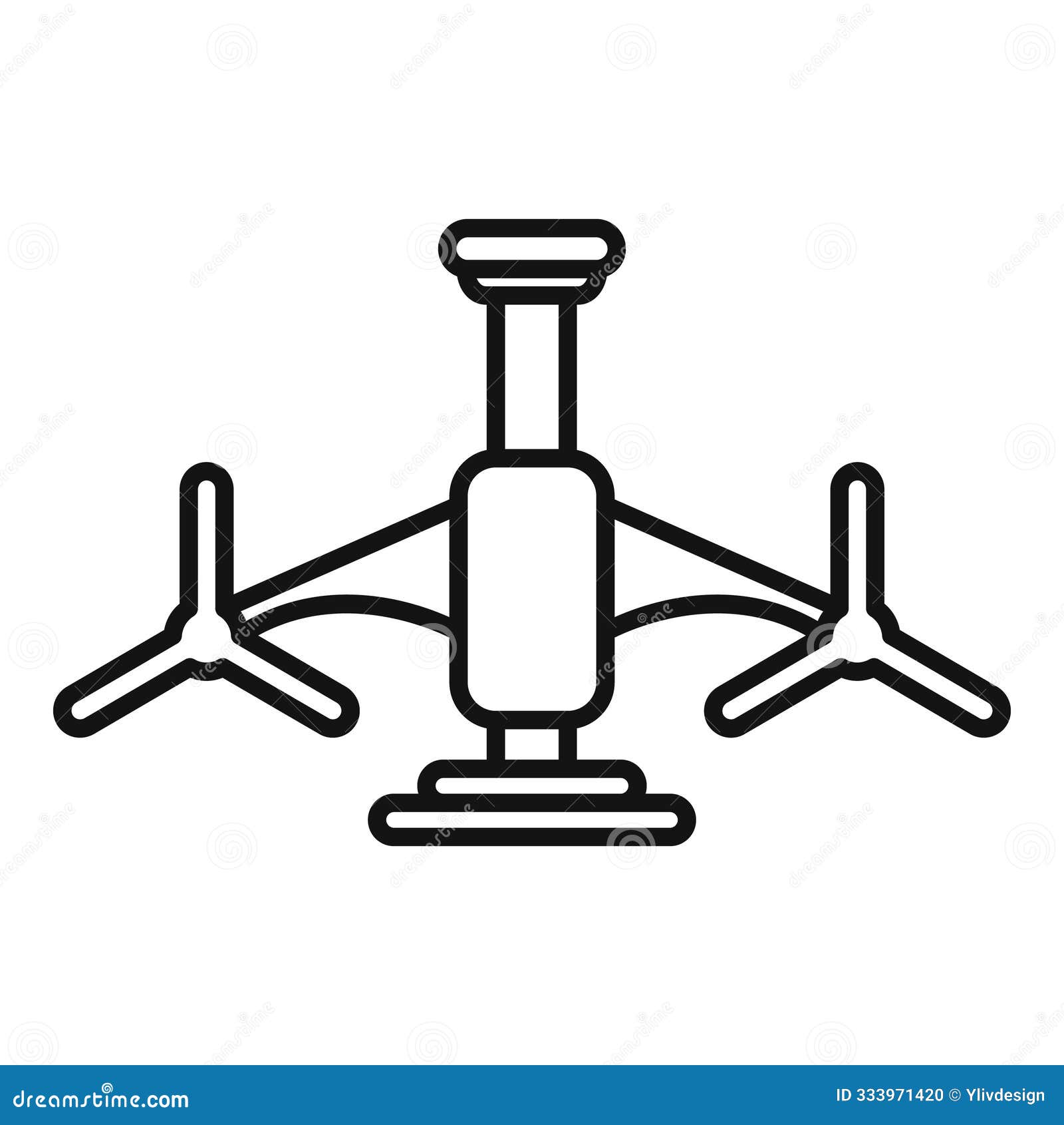 Drone with Three Propellers Flying in the Air Stock Vector ...