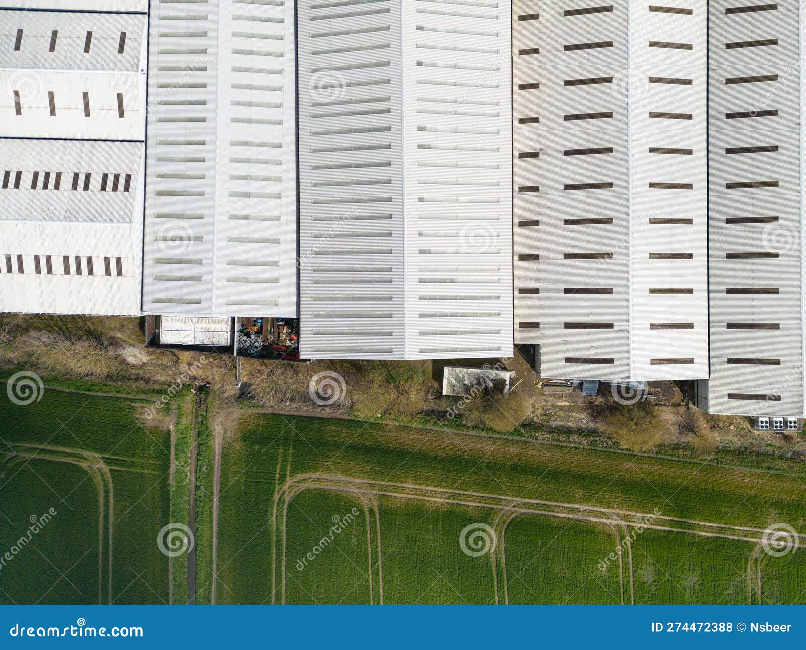 Drone Top Down View of a Large Warehouse Facility. Stock Photo - Image ...