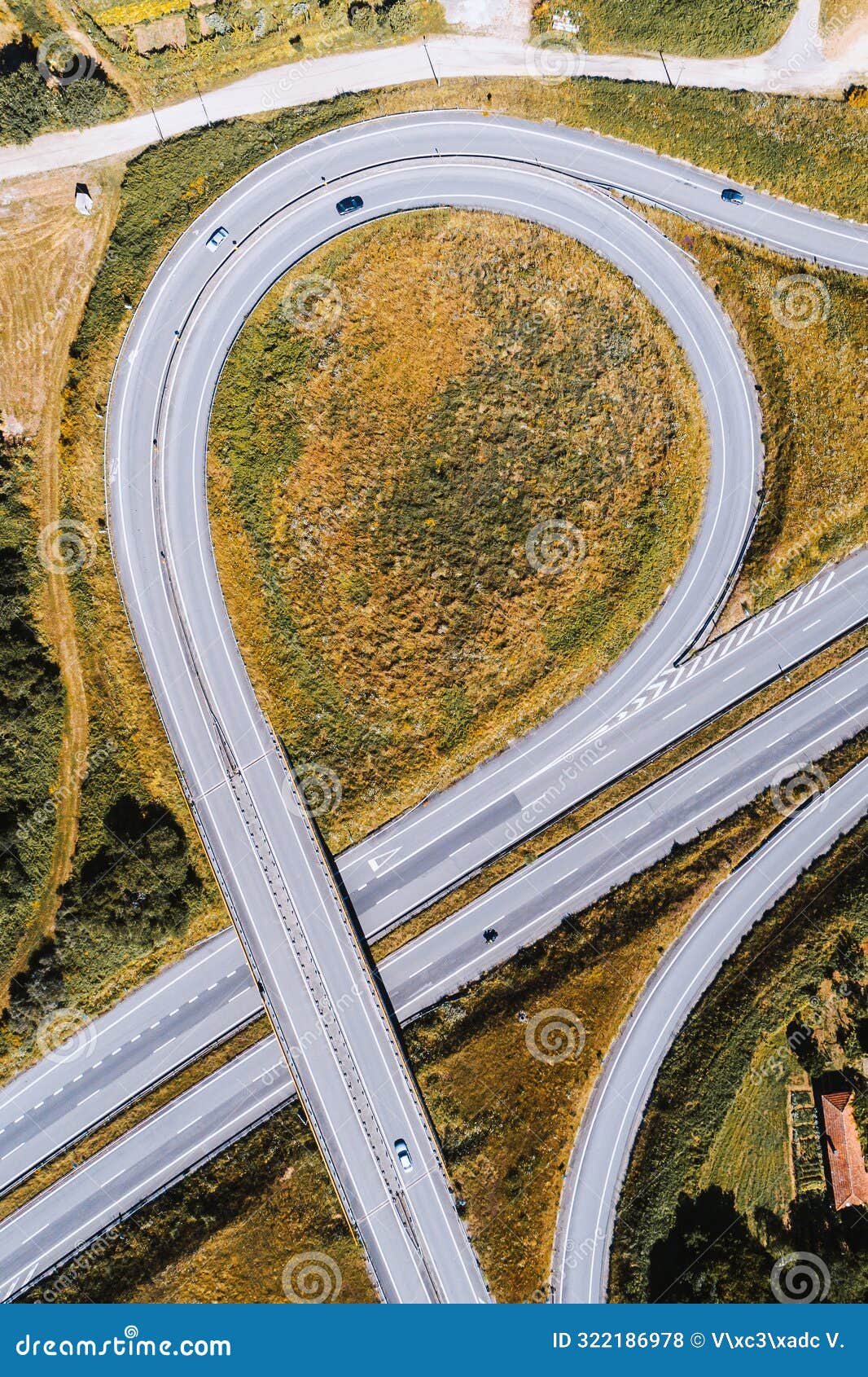 Drone Overhead View of a Highway Access Stock Photo - Image of overhead ...