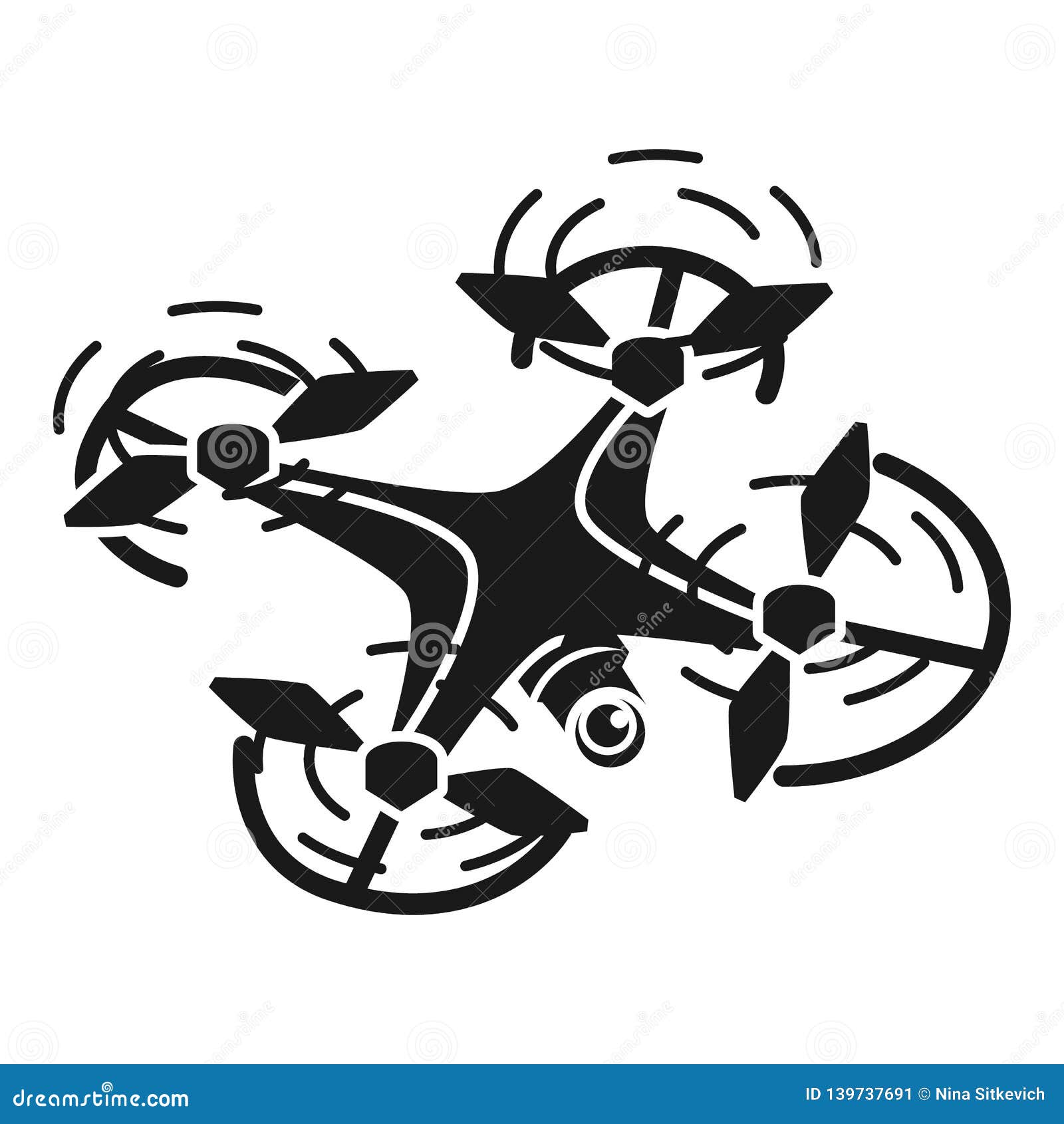 Drone Top View Icon, Simple Style Stock Vector - Illustration of ...
