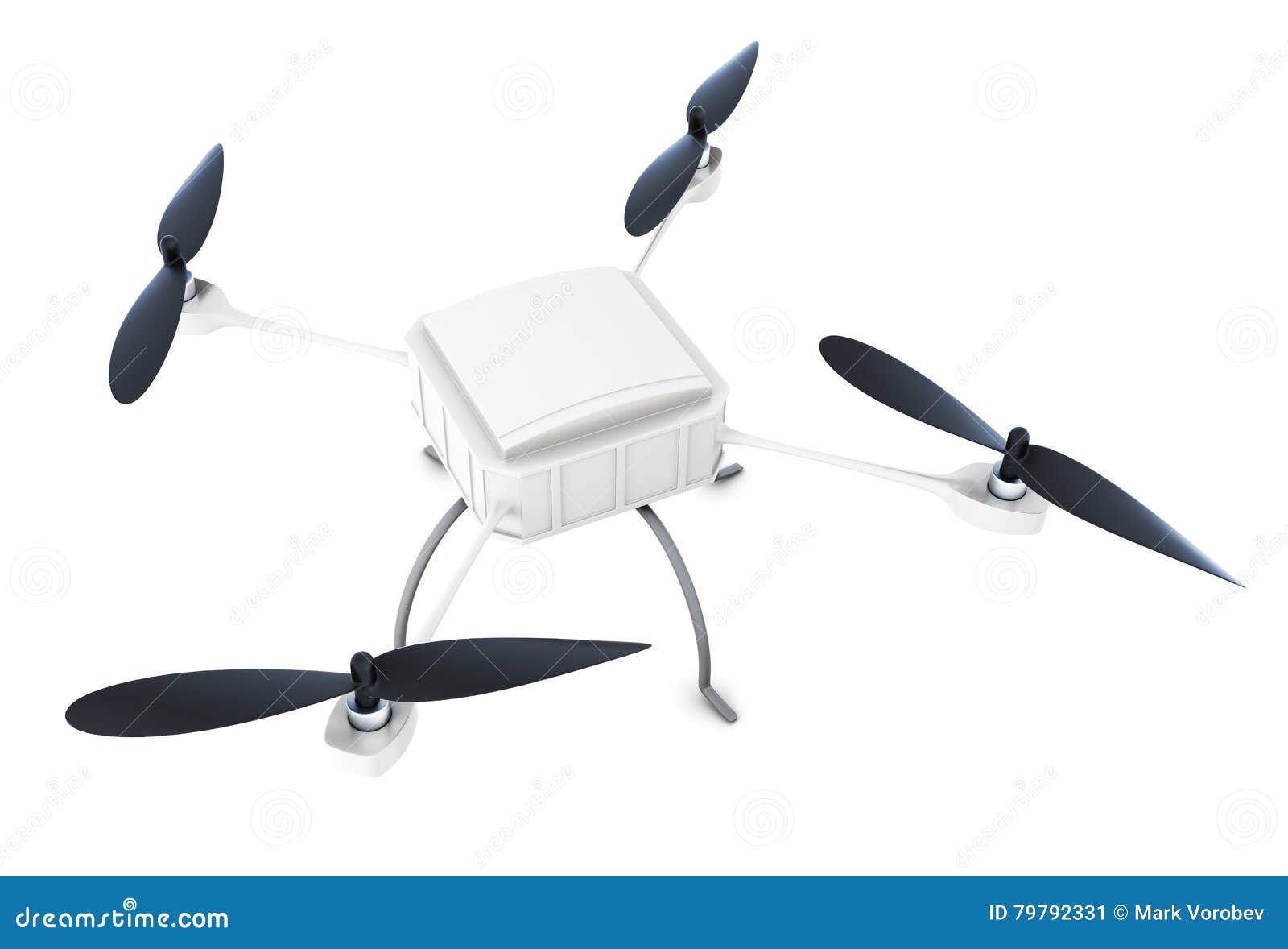Drone Top View Isolated on White Background. 3d Rendering Stock ...