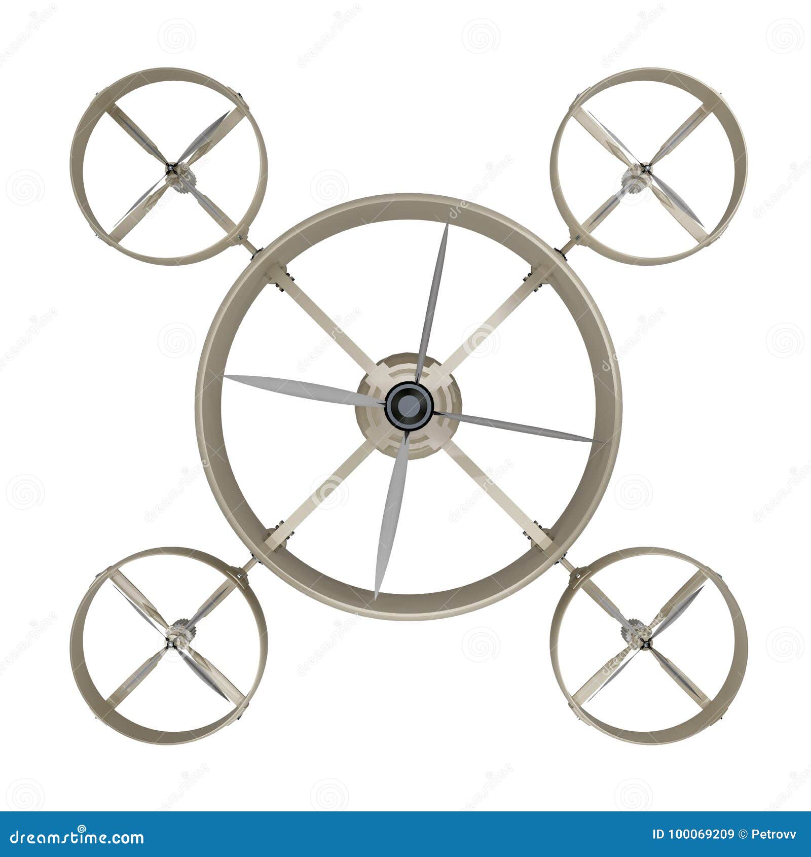 Drone Top View Isolated on White Stock Illustration - Illustration of ...
