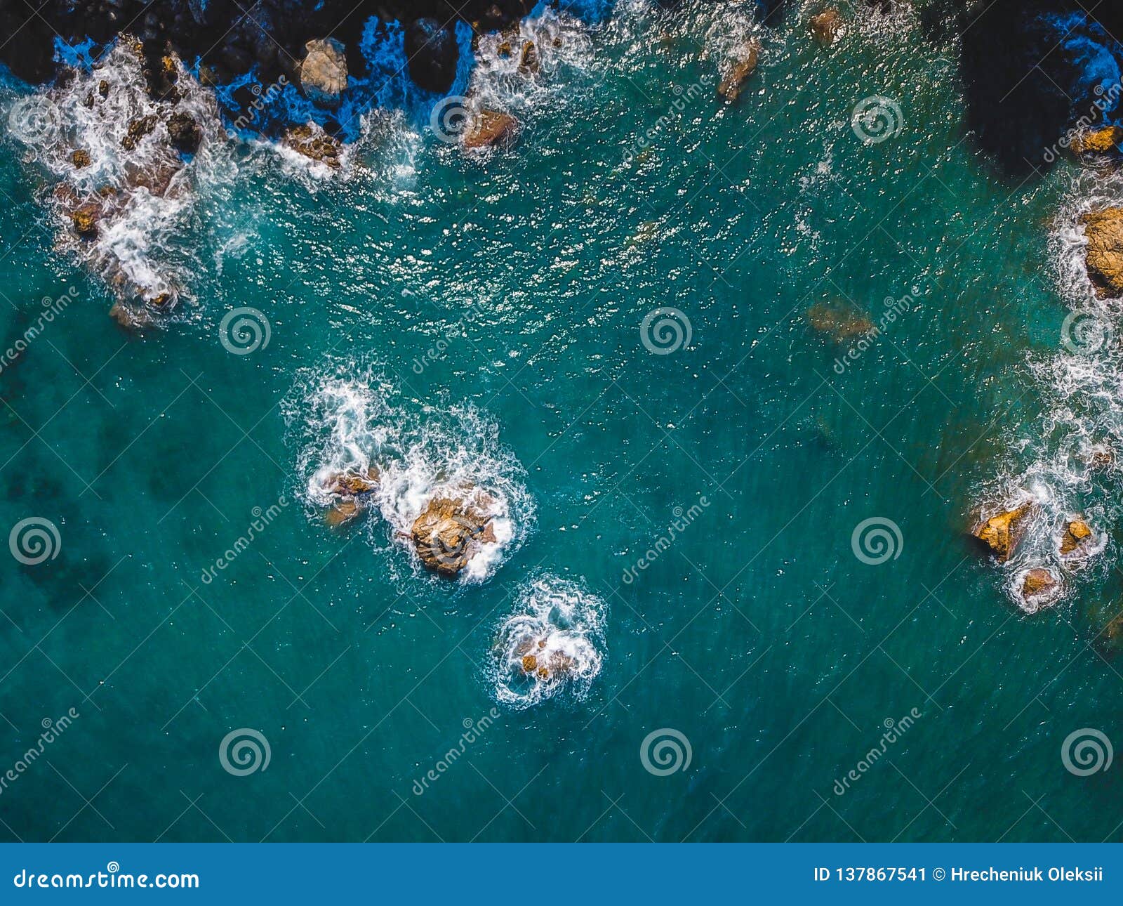 Drone Top View of a Sea Cliff and a Beach Stock Image - Image of ...
