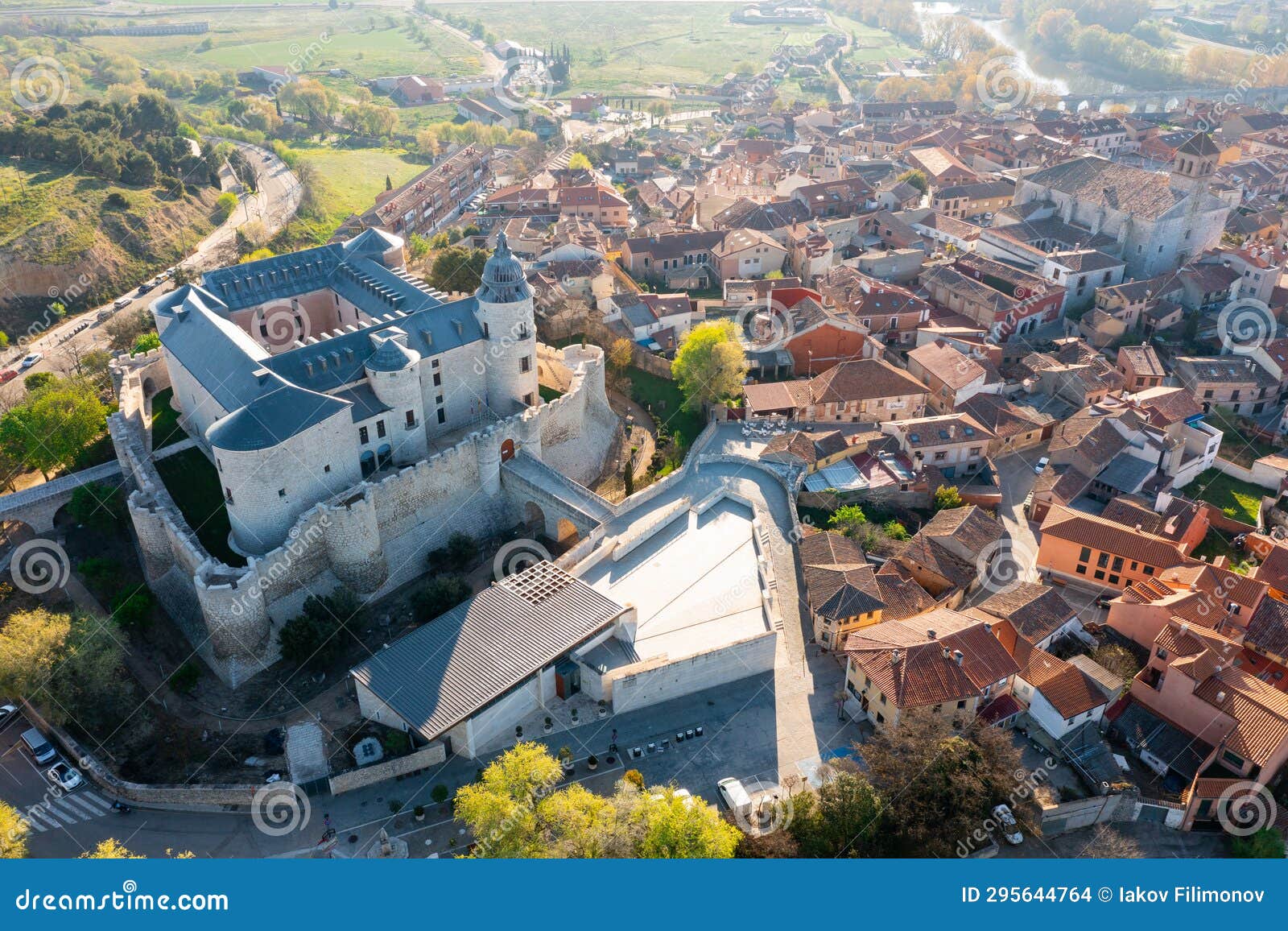 Drone Townscape of Simancas with View of Castle Stock Photo - Image of ...