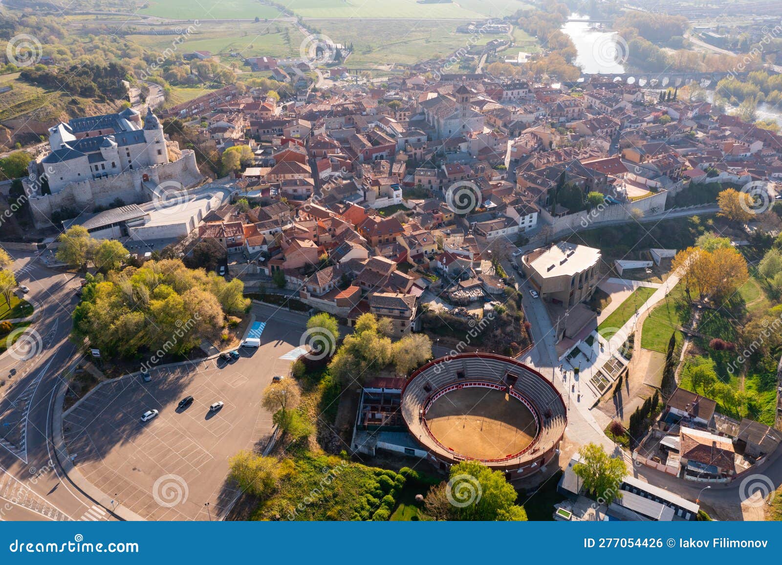 Drone Townscape of Simancas with View of Castle Stock Photo - Image of ...