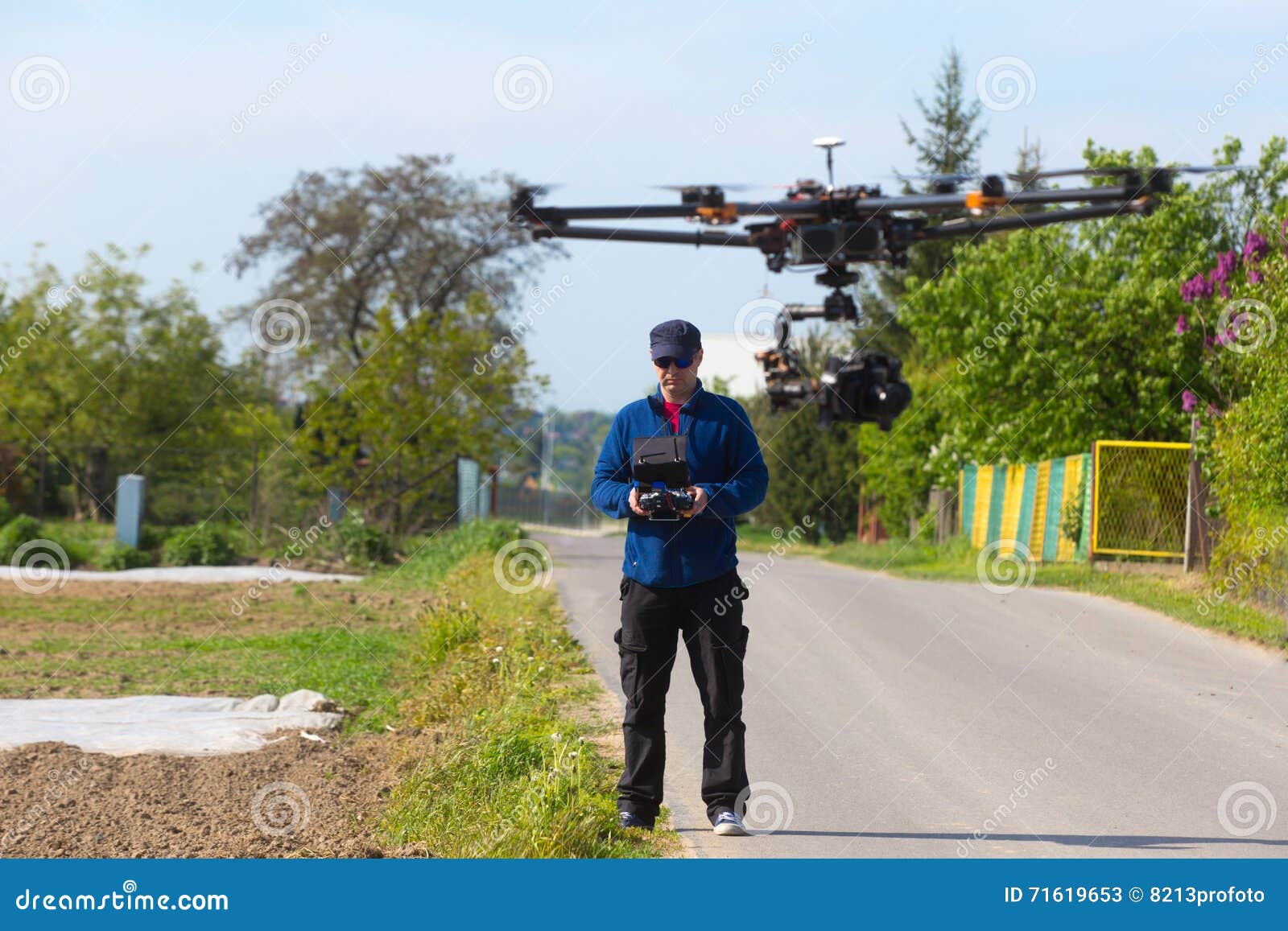 Drone, Unmanned Copter Flight, Pilot Flying Drone Stock Image - Image ...