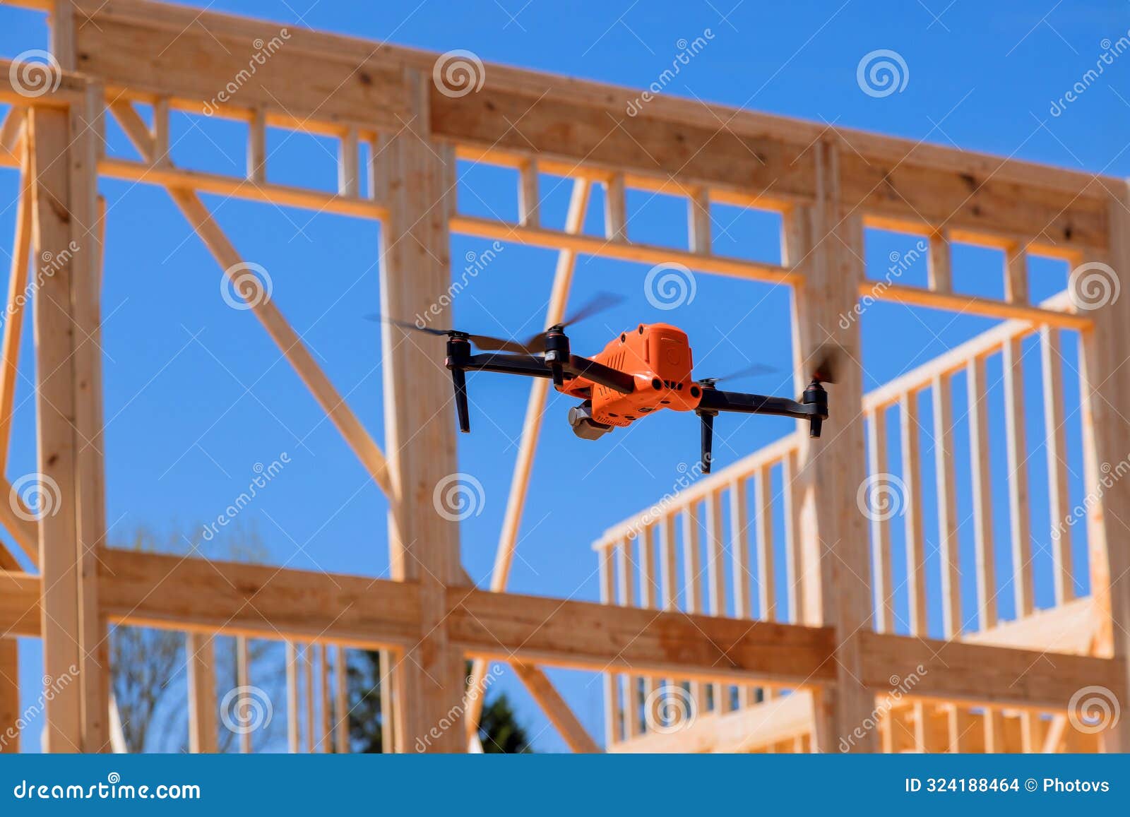 Drone is Used by a Contractor Supervisor for Monitoring Work on ...