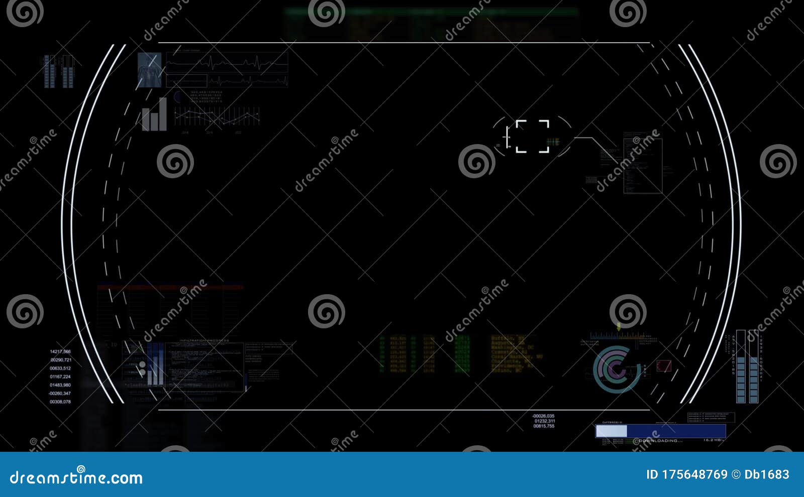Drone User Interface HUD Overlay Loop Animation with Tracking ...