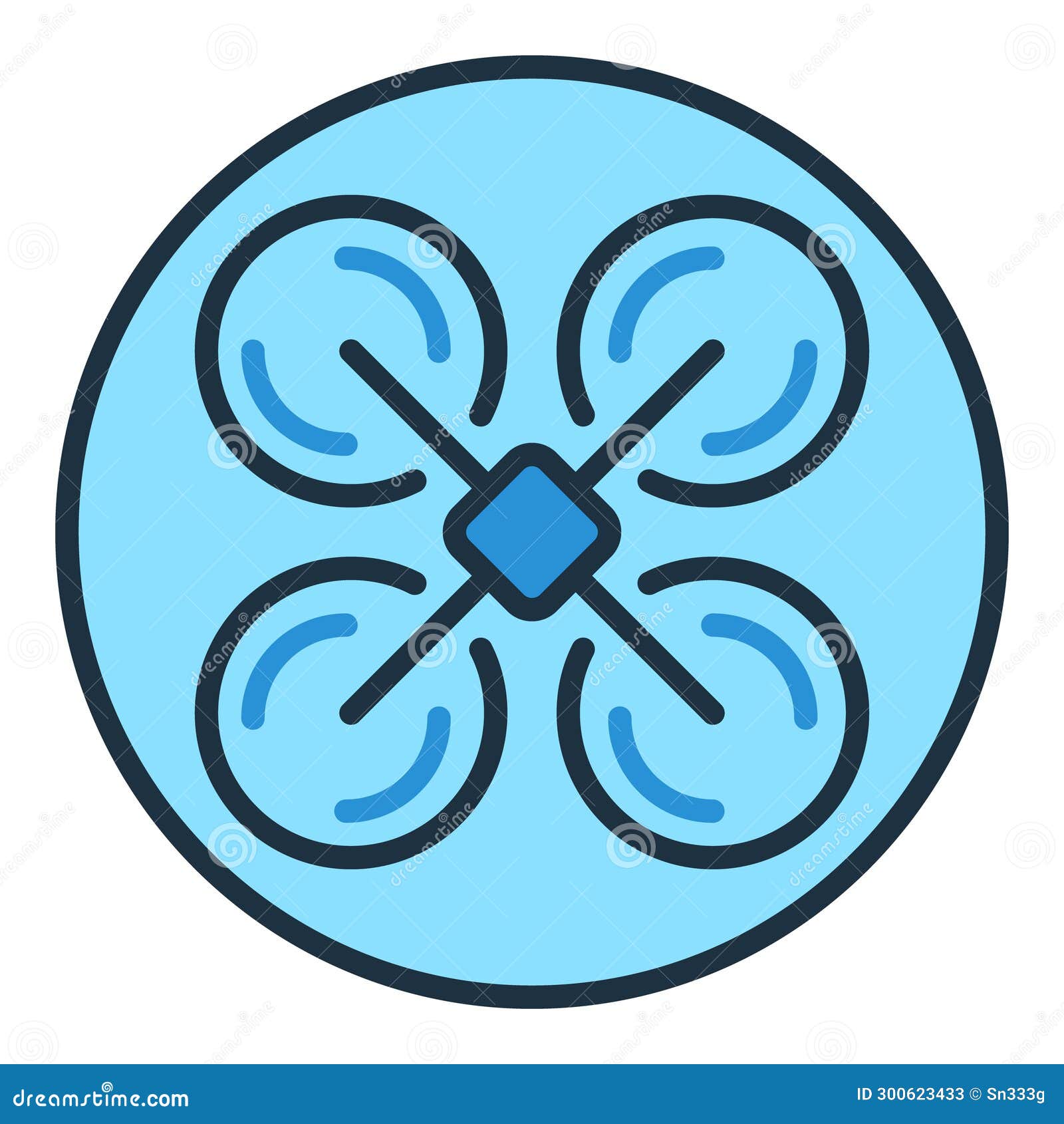 Drone Vector Multirotor Colored Round Icon. Quadcopter Symbol Stock ...