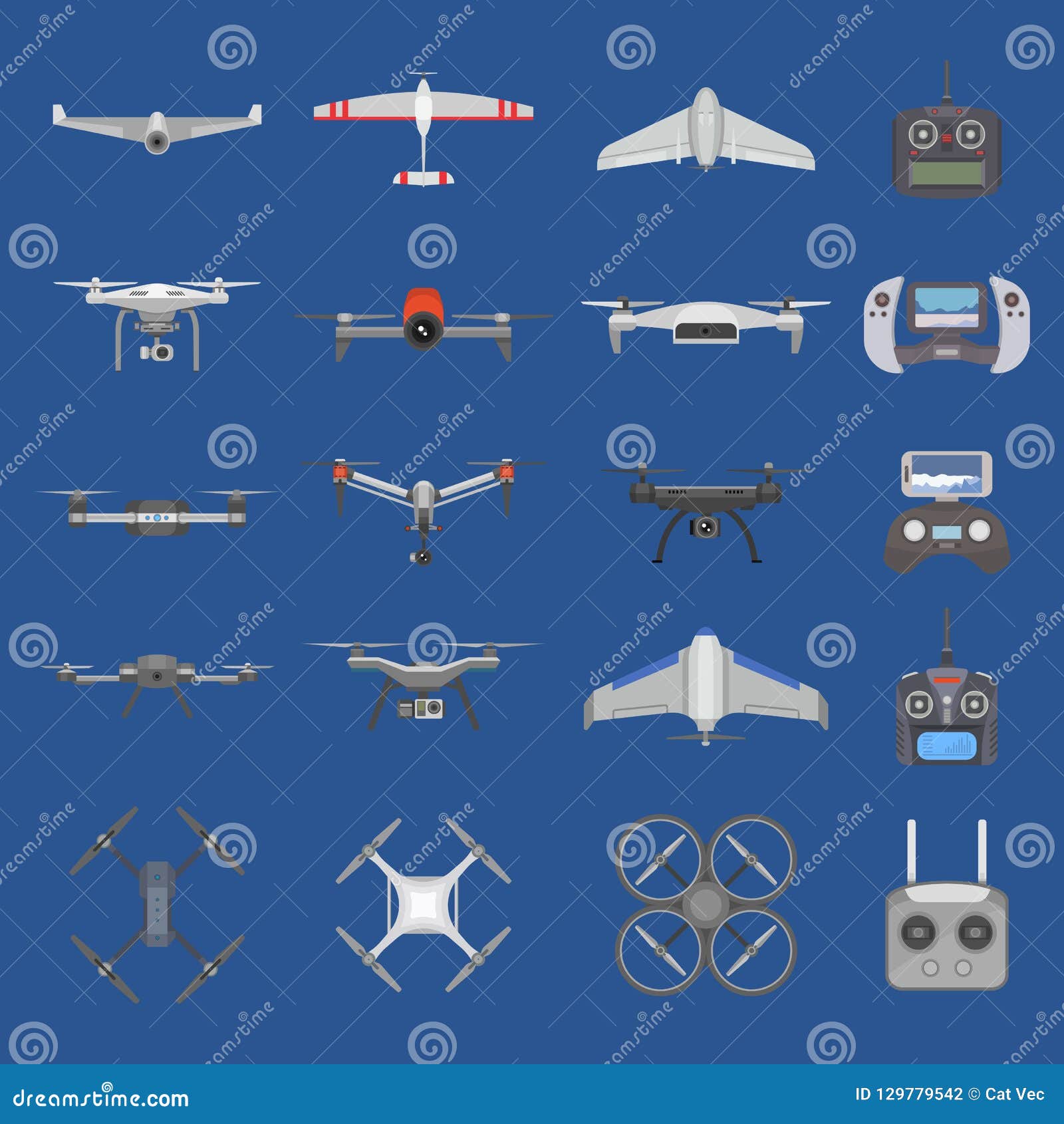 Drone Vector Quadcopter Technology and Aerial Helicopter Remote Control ...