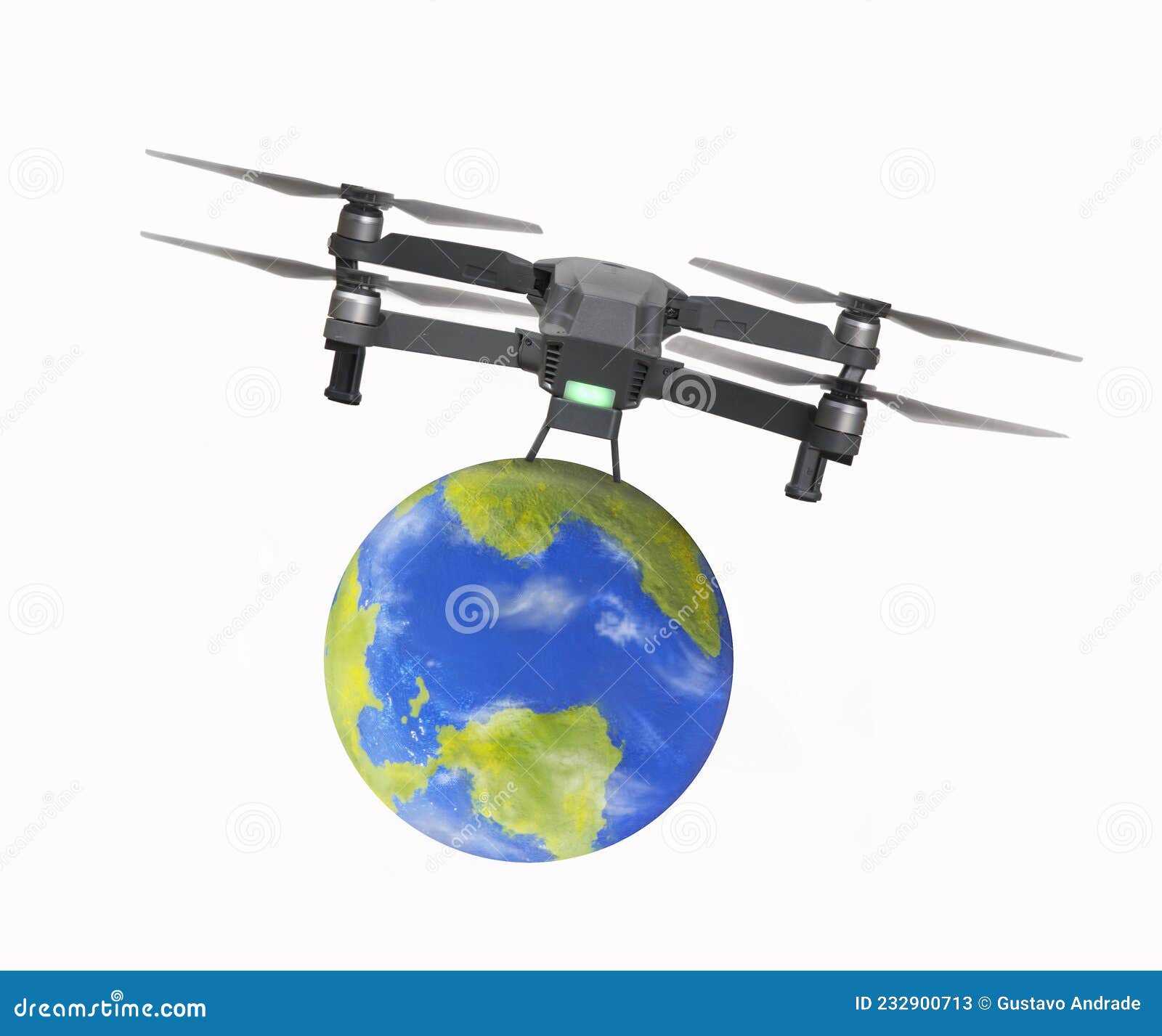 Drone Vehicle Carrying Transport Planet Earth Globe Stock Image - Image ...