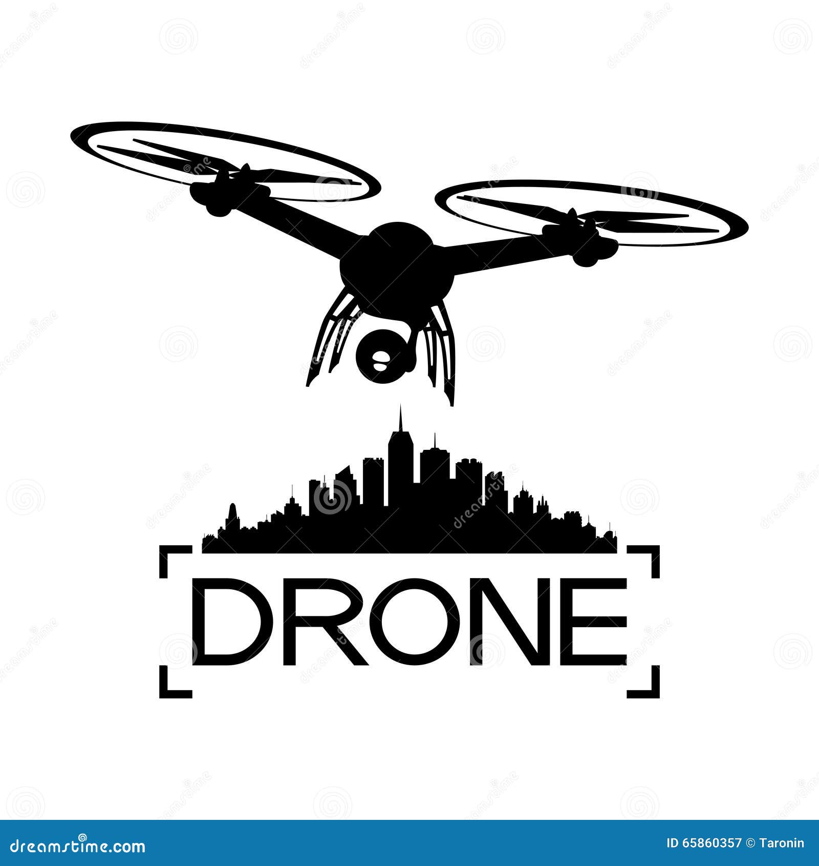 Drone With A Video Camera Stock Vector Illustration Of Helicopter