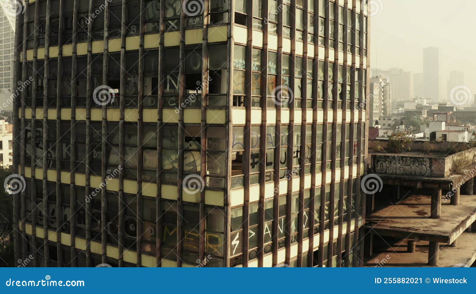 Drone View of an Abandoned Multi-story Building Stock Video - Video of ...