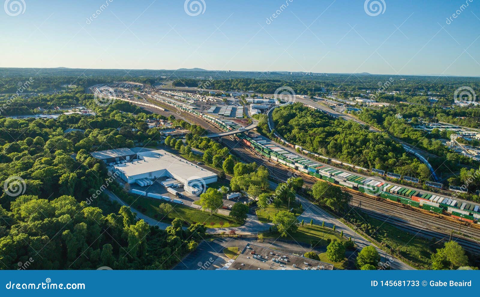 Drone View of Atlanta Train Station Stock Image - Image of aerial, view ...