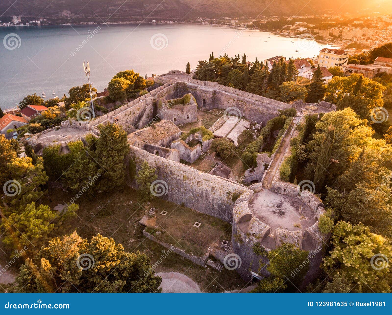 Spanish castle Montenegro stock image. Image of gadget - 123981635