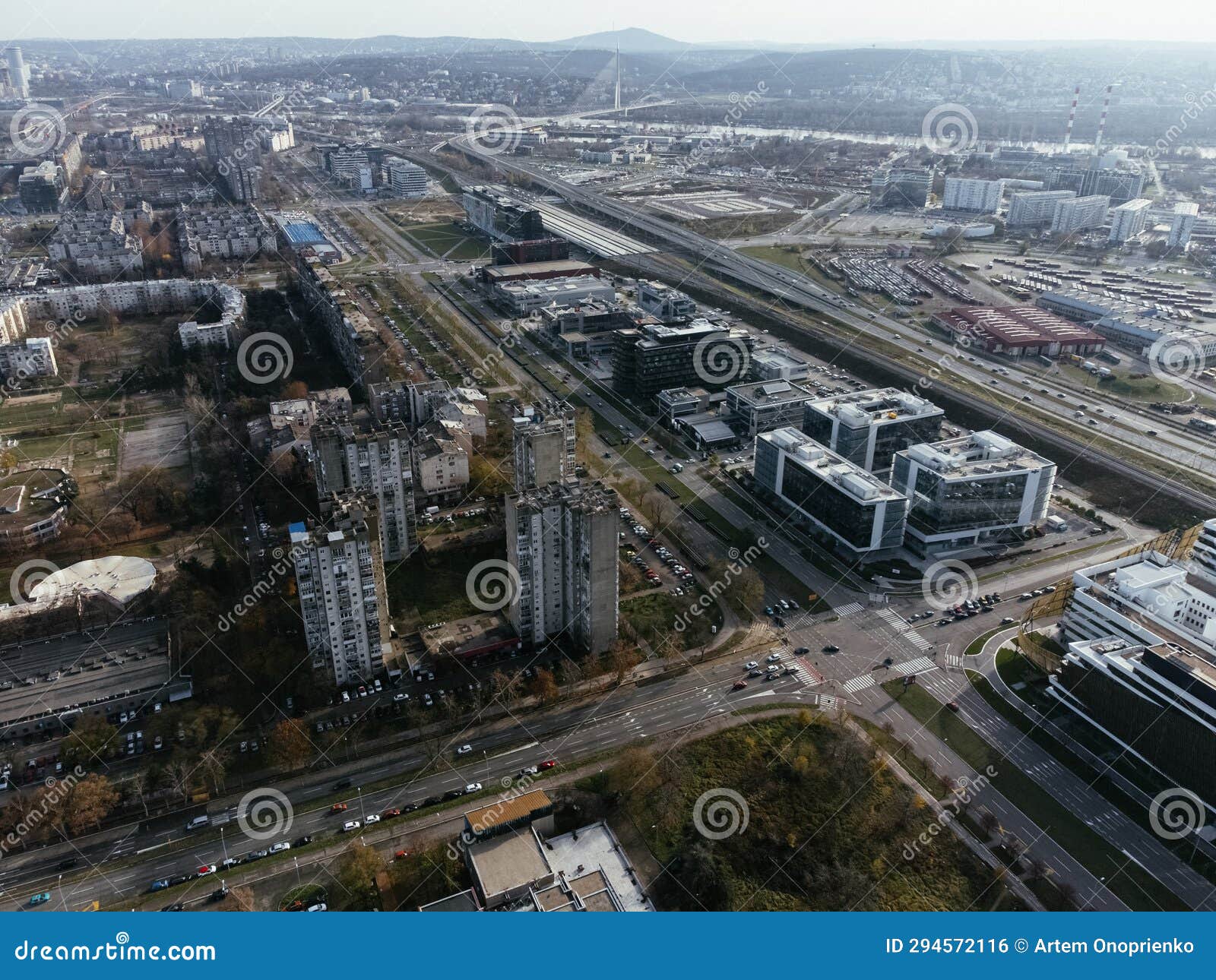 Drone View of Belgrade City, New Belgrade District Stock Photo - Image ...