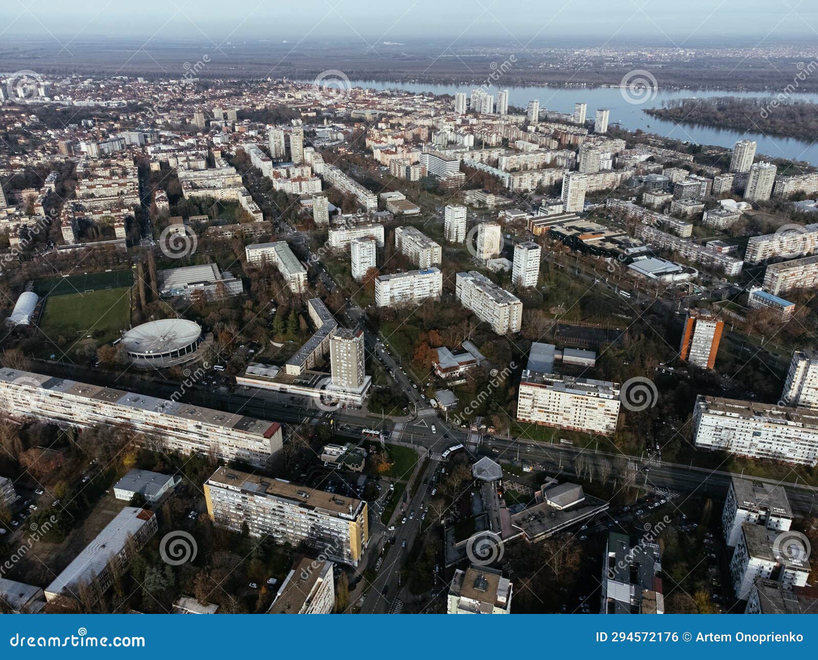 Drone View of Belgrade City, New Belgrade District Stock Photo - Image ...