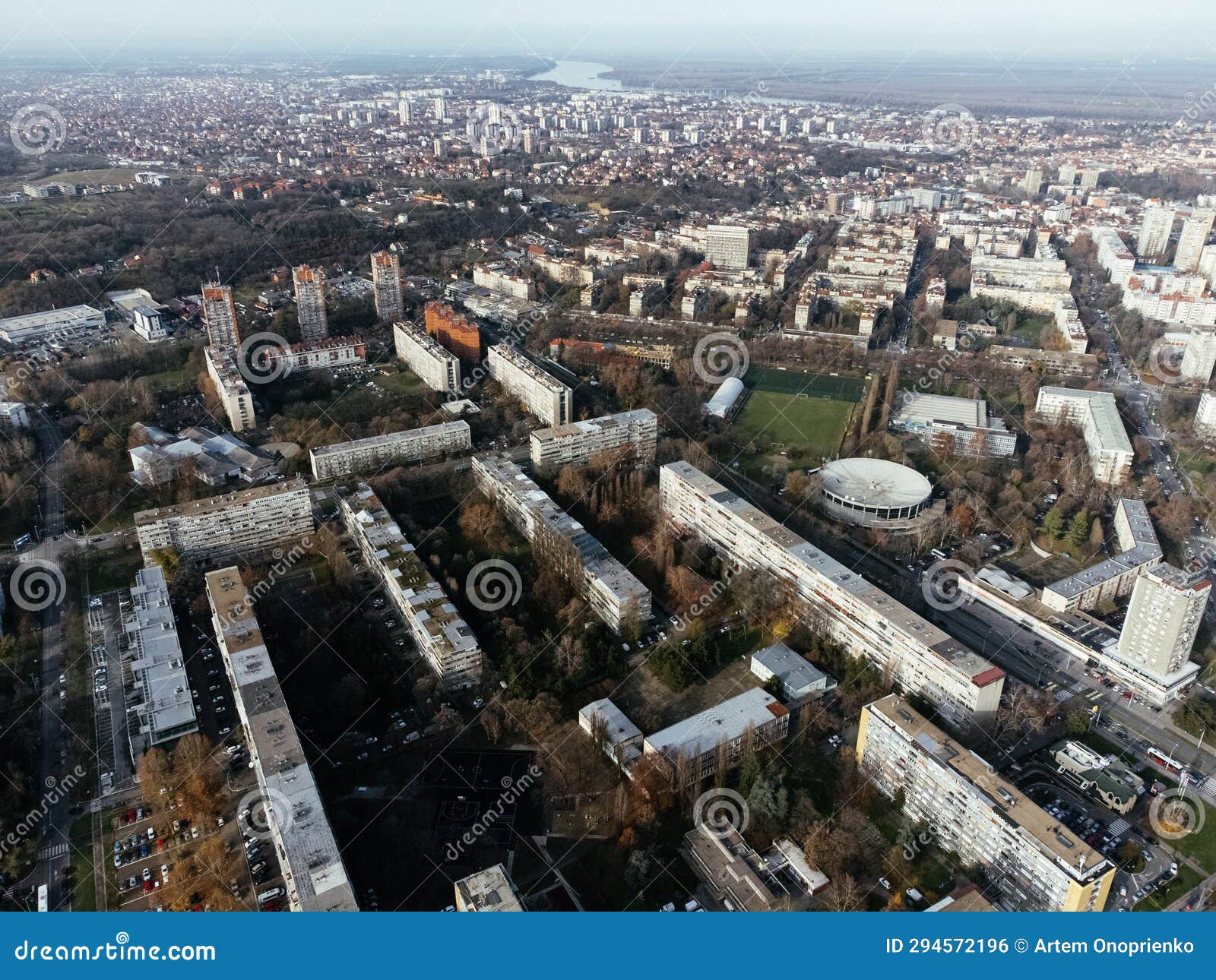 Drone View of Belgrade City, New Belgrade District Stock Photo - Image ...