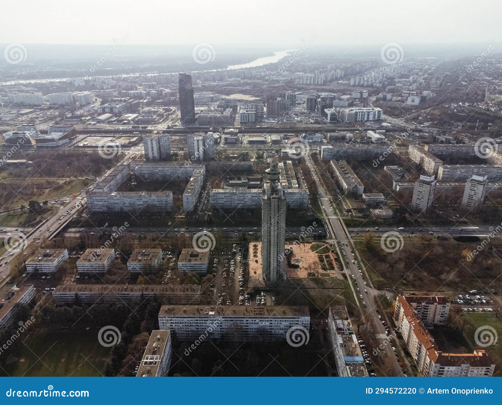 Drone View of Belgrade City, New Belgrade District Stock Photo - Image ...