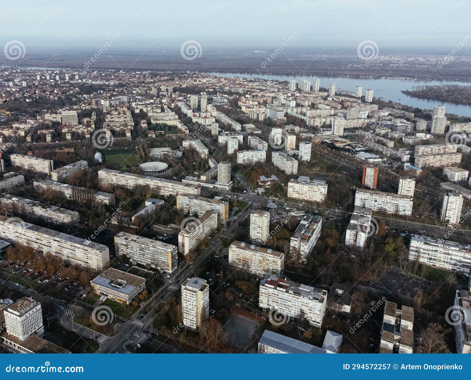 Drone View of Belgrade City, New Belgrade District Stock Image - Image ...