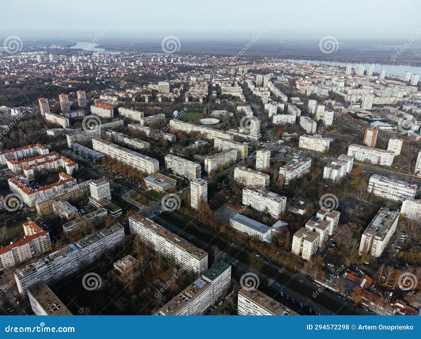 Drone View of Belgrade City, New Belgrade District Editorial Stock ...