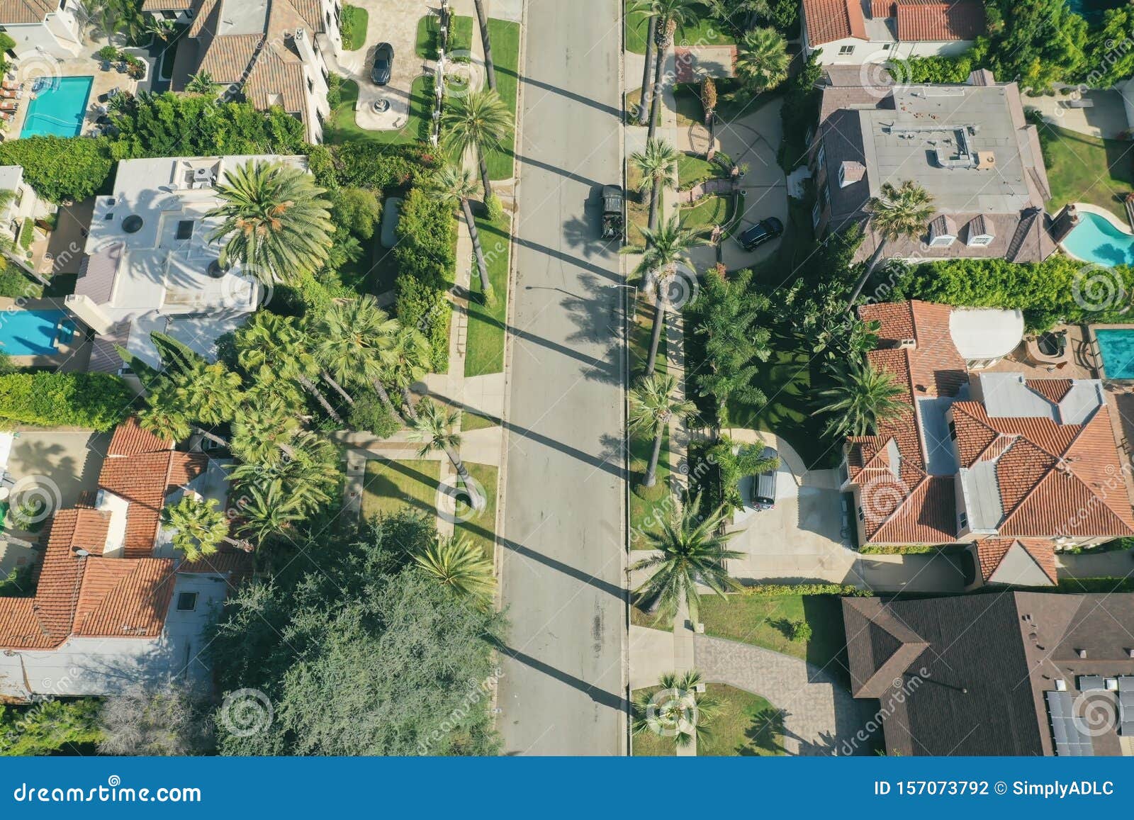 Drone View of Beverly Hills in California Stock Photo - Image of aerial ...