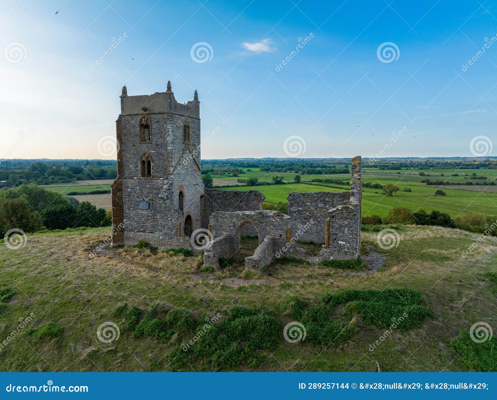 Burrow Mump in Somerset stock photo. Image of architecture - 289257144