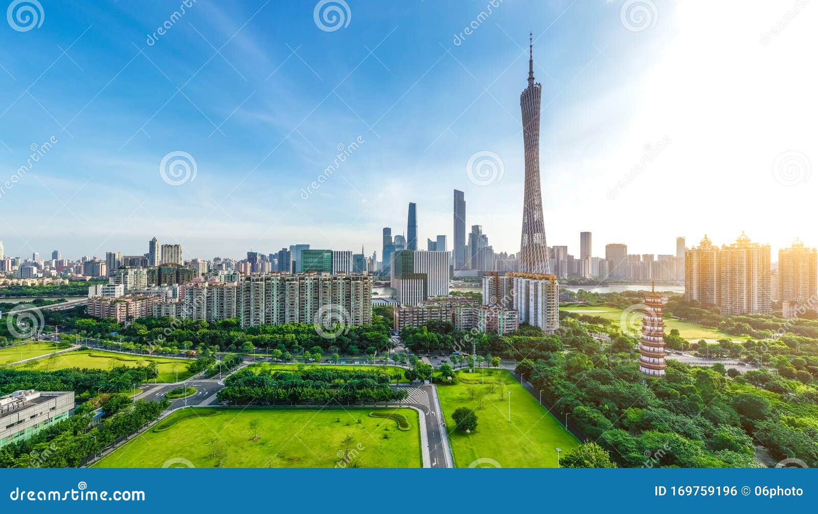 Drone View City of Guangzhou China Editorial Photo - Image of ...