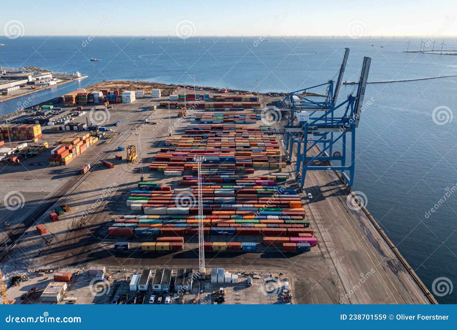 Drone View of Copenhagen Malmo Container Terminal Editorial Stock Image ...