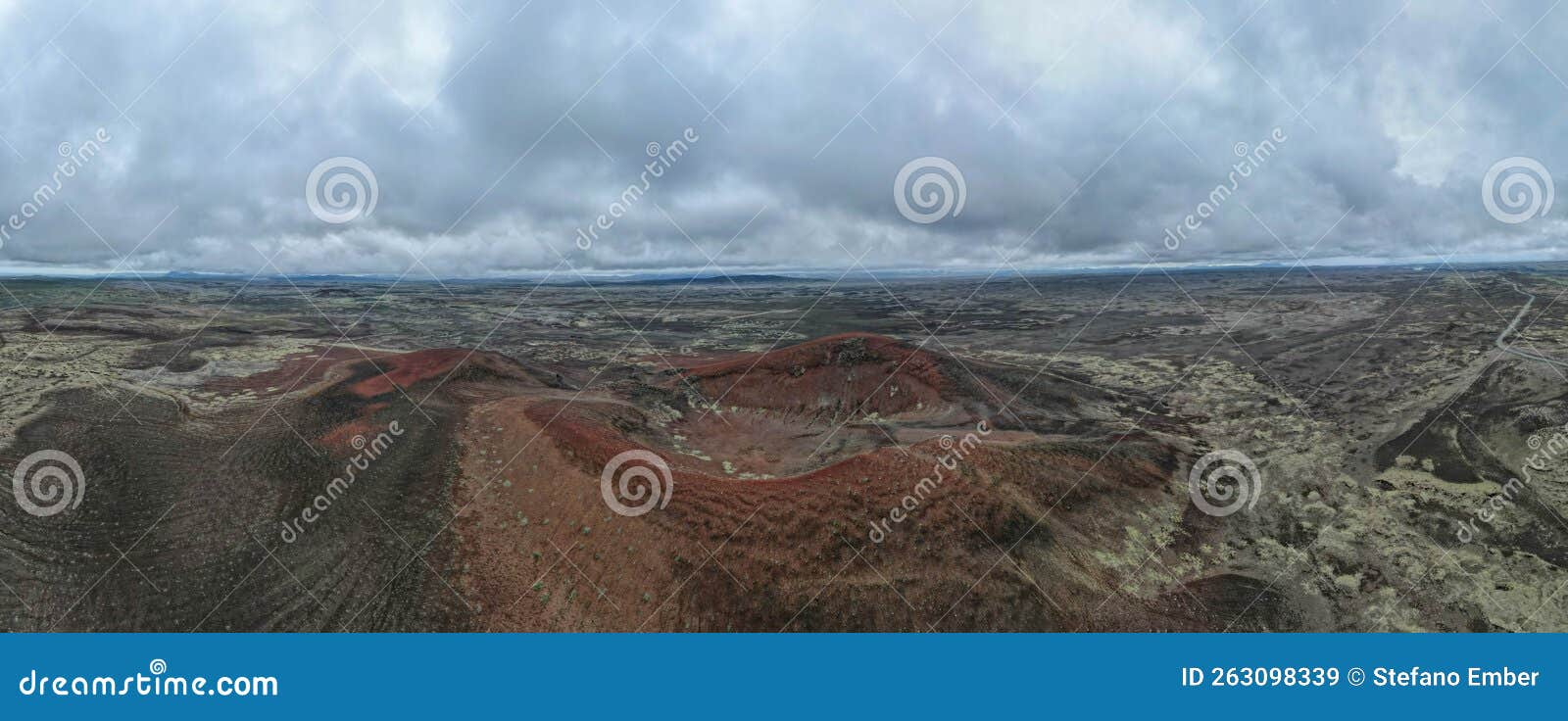 Drone View at the Crater of a Vulcano in Iceland Stock Image - Image of ...