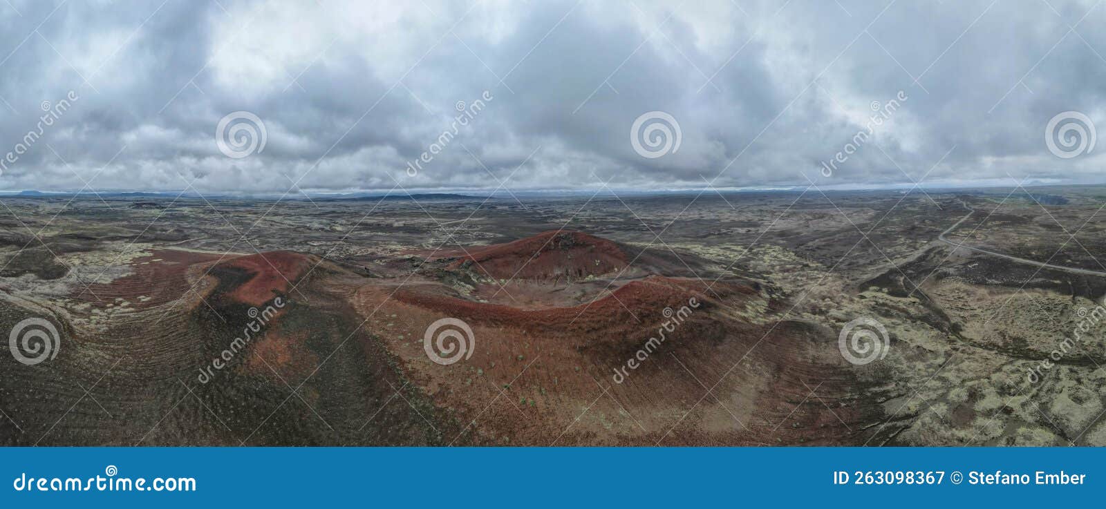 Drone View at the Crater of a Vulcano in Iceland Stock Image - Image of ...