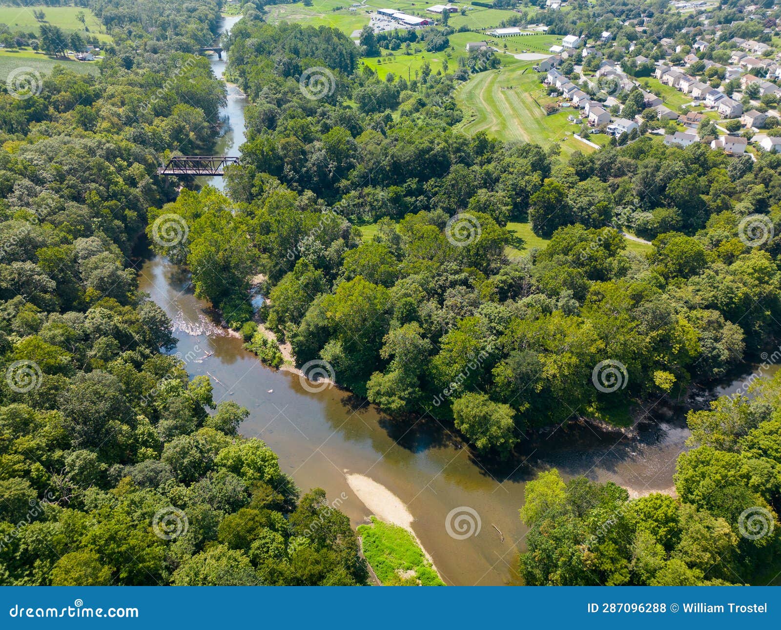 Drone view of creek stock photo. Image of nature, drone - 287096288