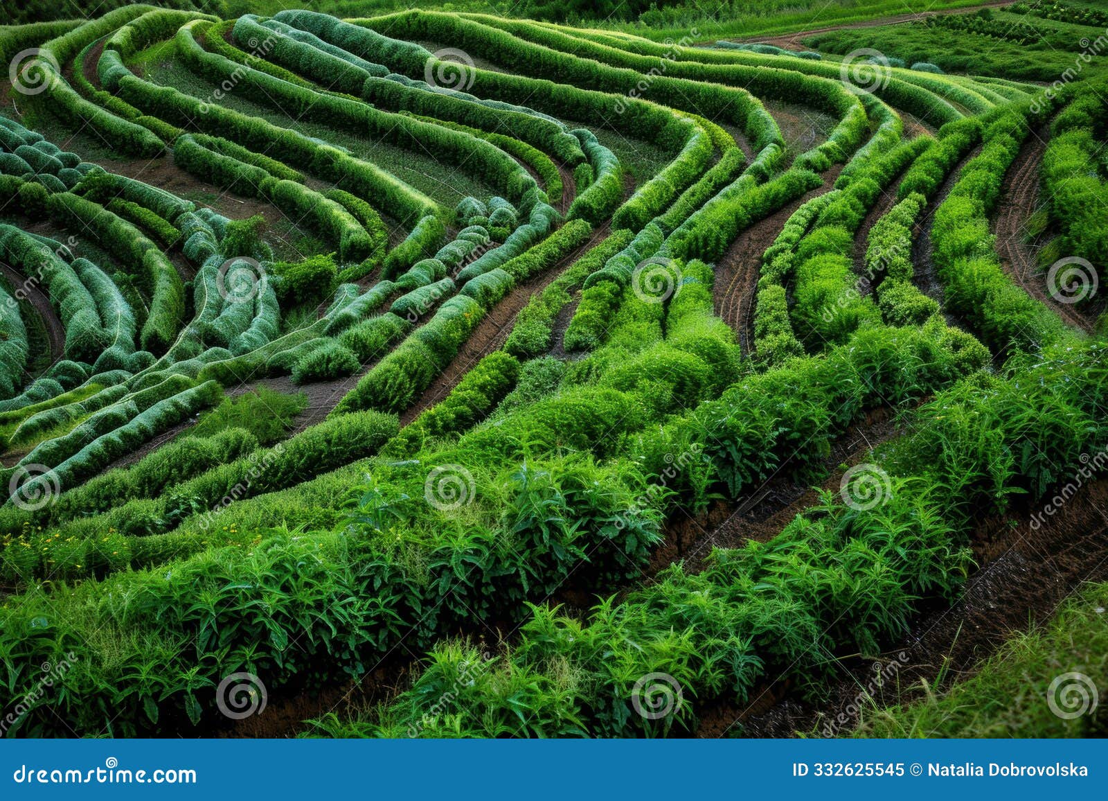 Drone View of Crop Rotation Patterns, Showcasing Sustainable Farming ...