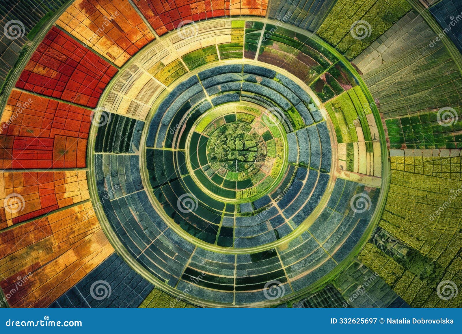 Drone View of Crop Rotation Patterns, Showcasing Sustainable Farming ...