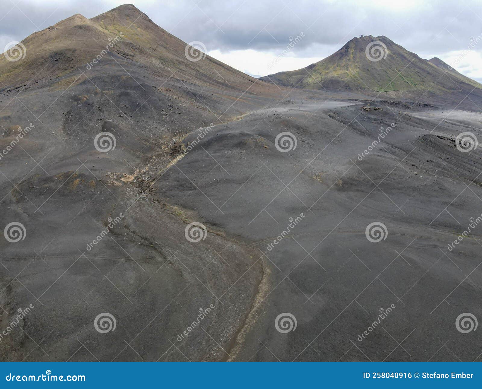 Drone View at the Deserted Landscape in Iceland Stock Photo - Image of ...