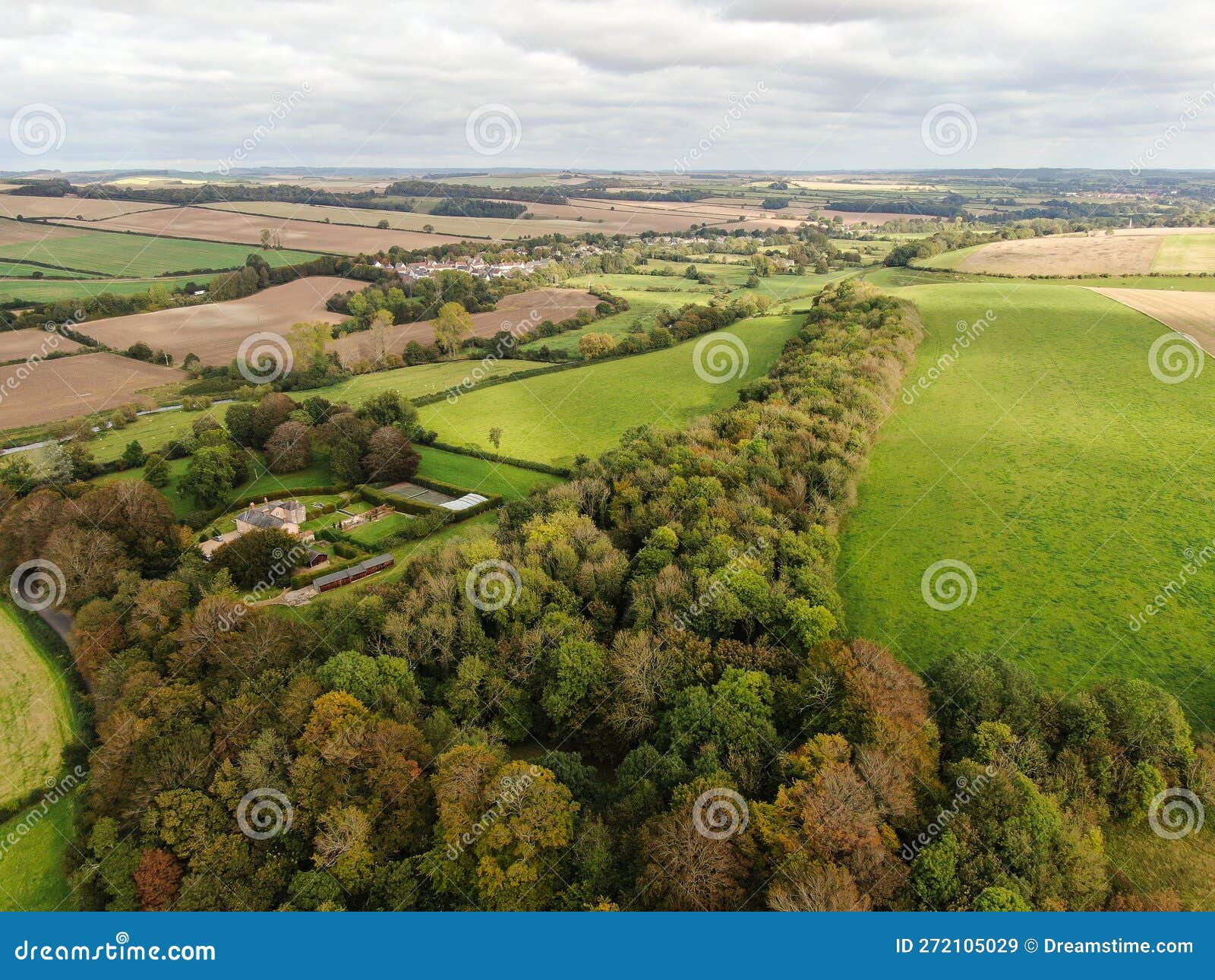 An Aerial View of Some Patchwork Rolling Landscape with a Mosaic of Fields and Hedges Stock ...